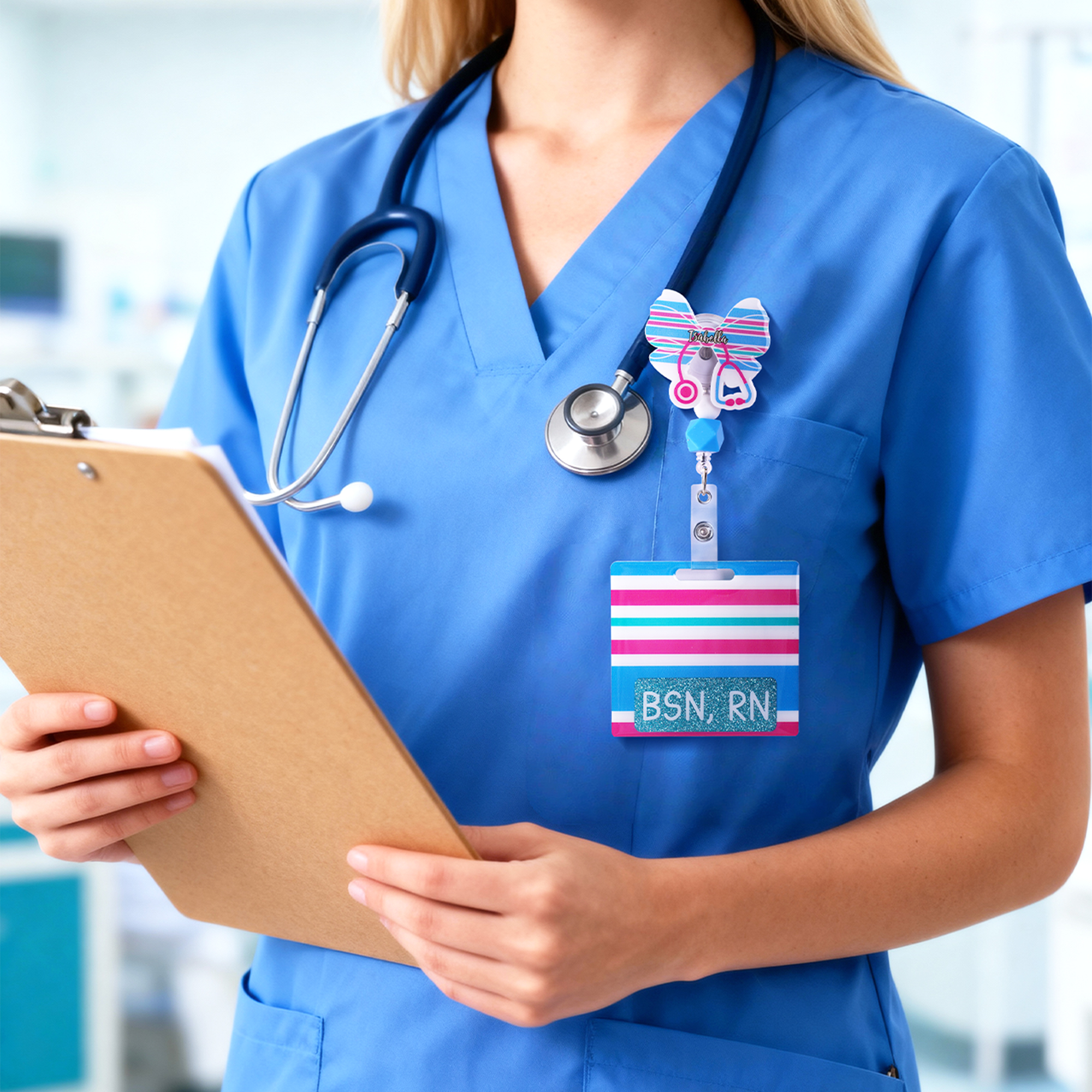 Personalised NICU Baby Blanket Pattern Stethoscope Bow Retractable ...