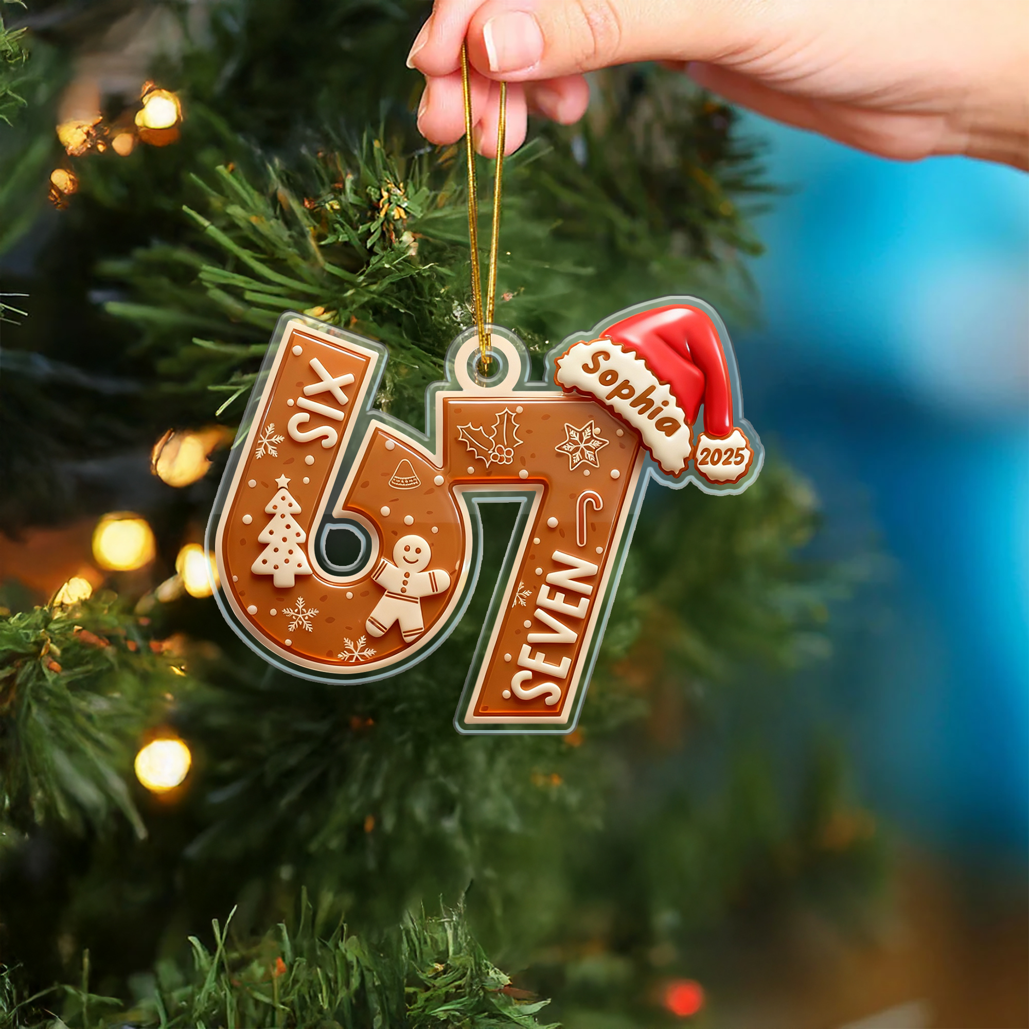 Personalizzato Sei Sette Biscotti Cappello di Babbo Natale in acrilico ...