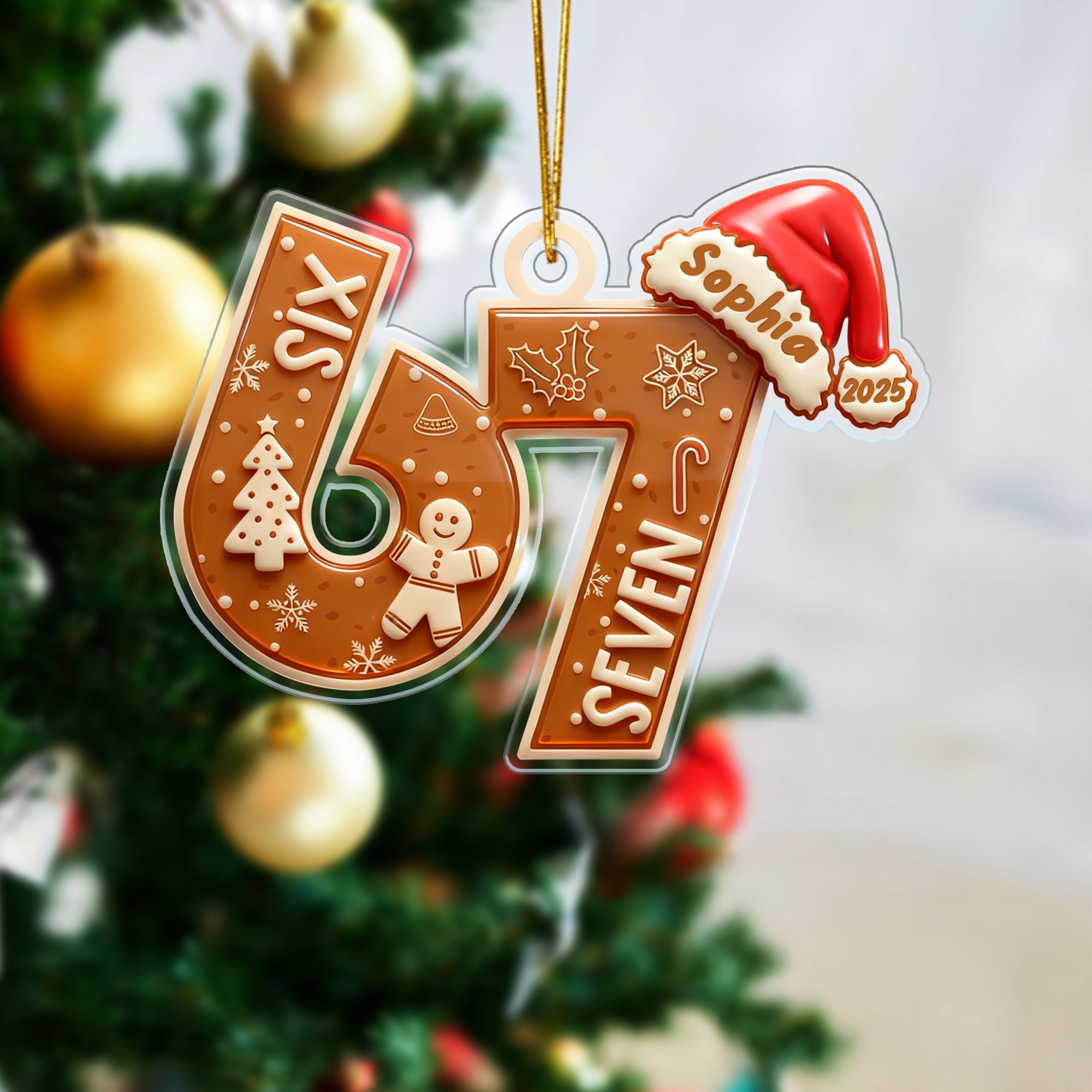 Personalizzato Sei Sette Biscotti Cappello di Babbo Natale in acrilico ...