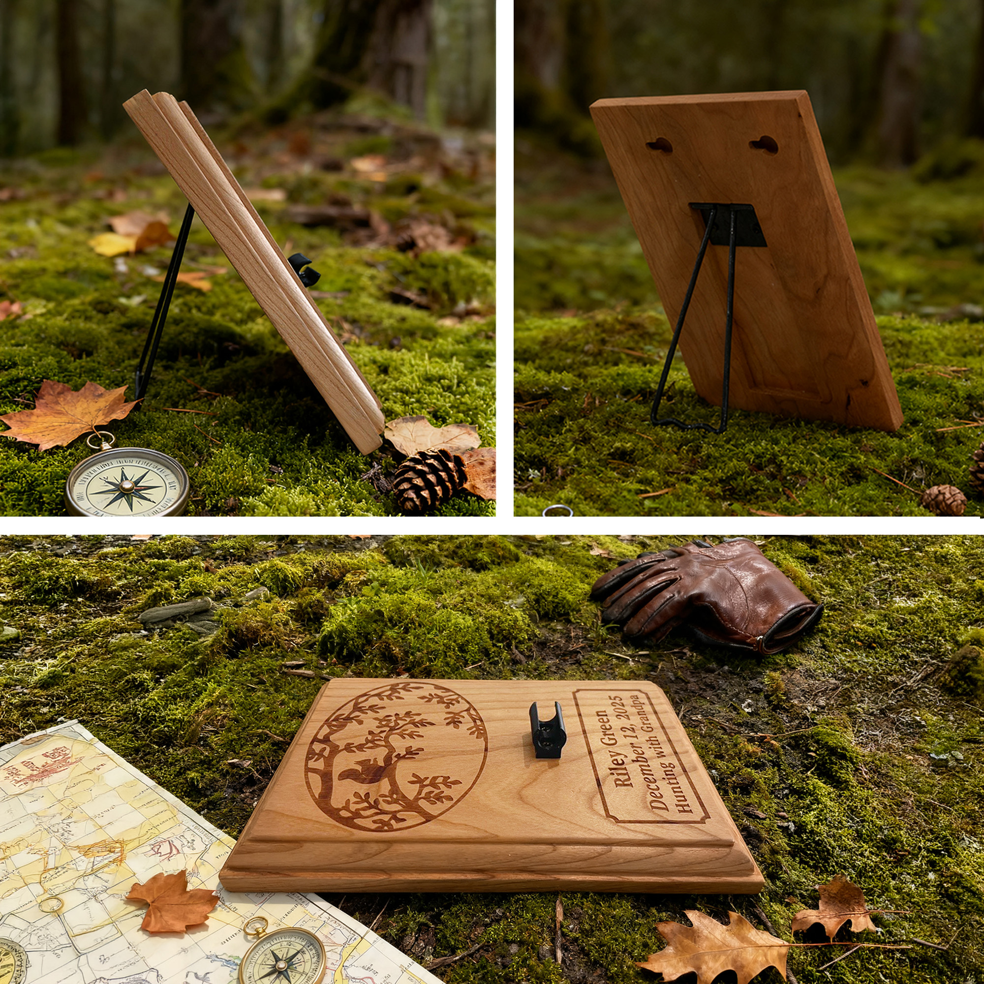 Personalised Doe Elk Wood Hunting Plaque with Name Date and Shell ...