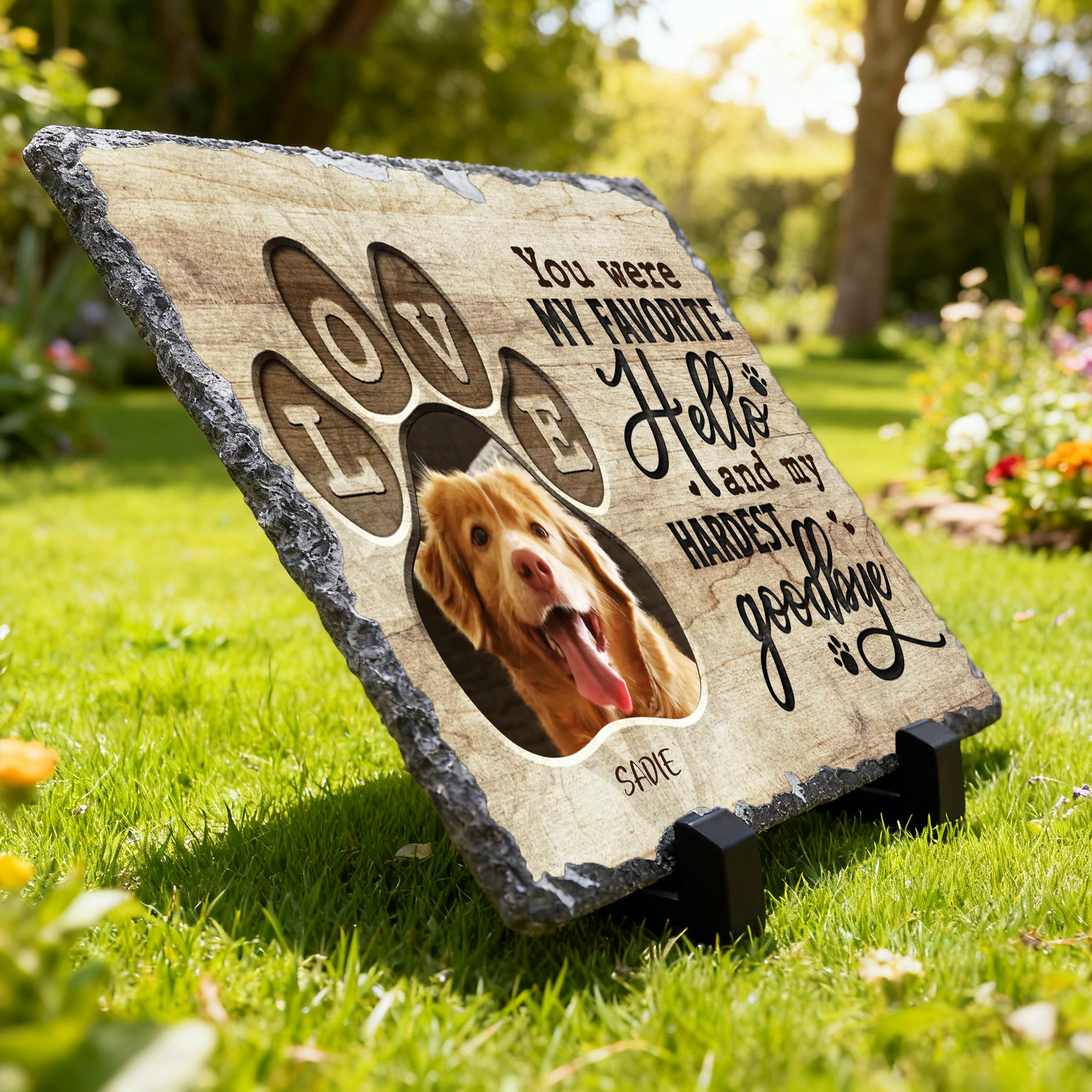 Personalizado resistente al desgaste Pet Memorial Foto Piedra Jardín ...