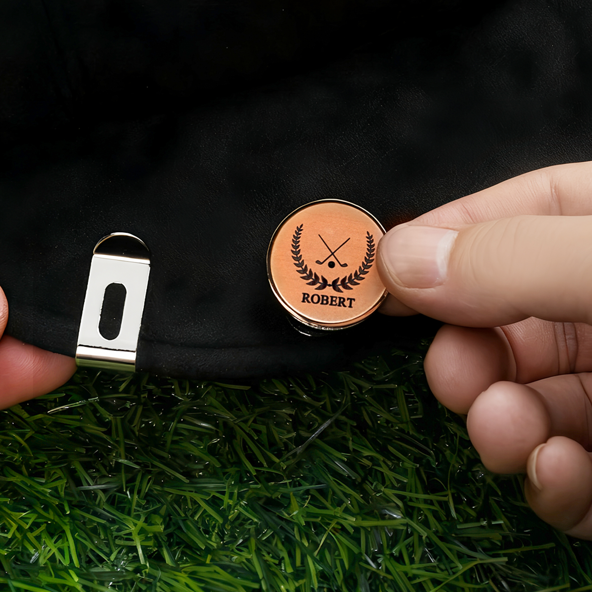 Personalised Golf Theme Monogram Design Magnetic Hat Clip Birthday Gift ...