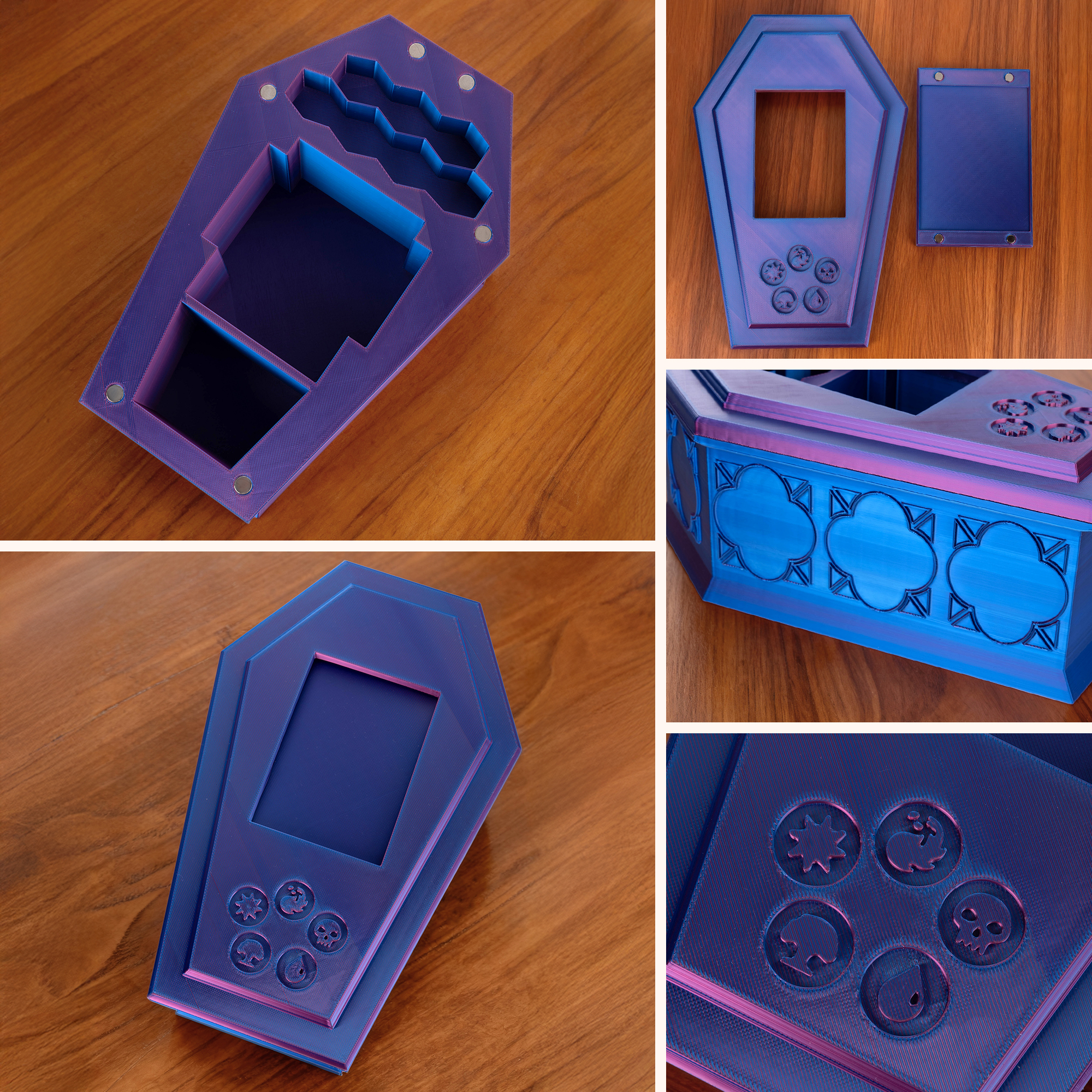 Personalised Gothic Style Multicolour 3D Printed Card Storage Box with ...