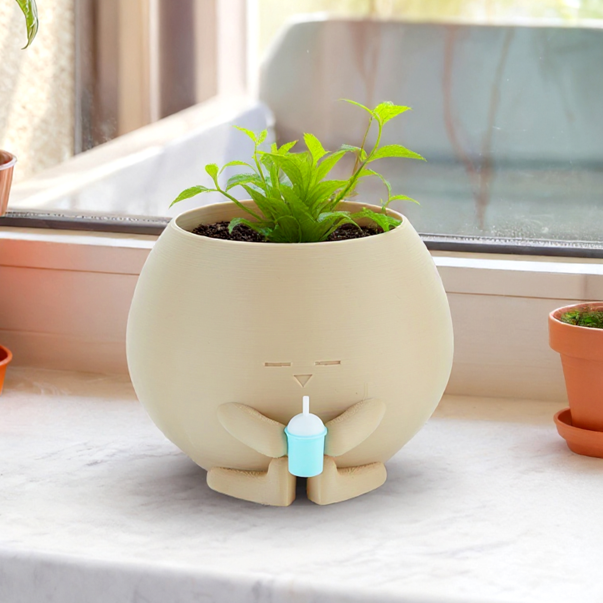 Personalised Multicolour 3D Printed Holding Drink Plant Pot with Name ...
