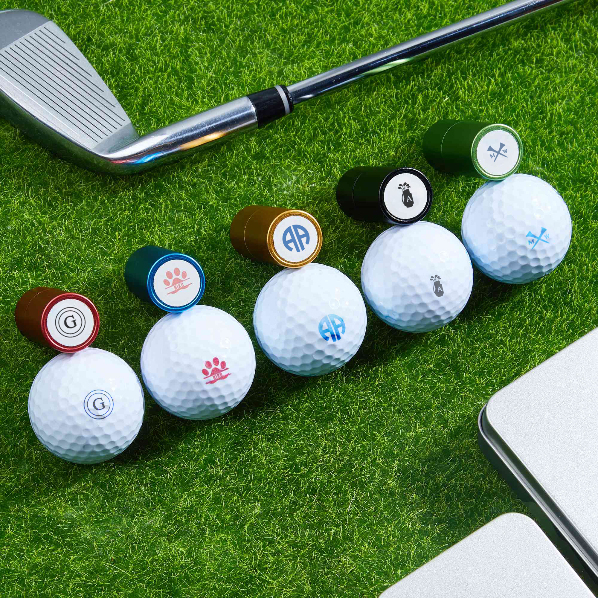 Personalized Golf Elements Monogram Self-Inking Golf Ball Stamp with ...