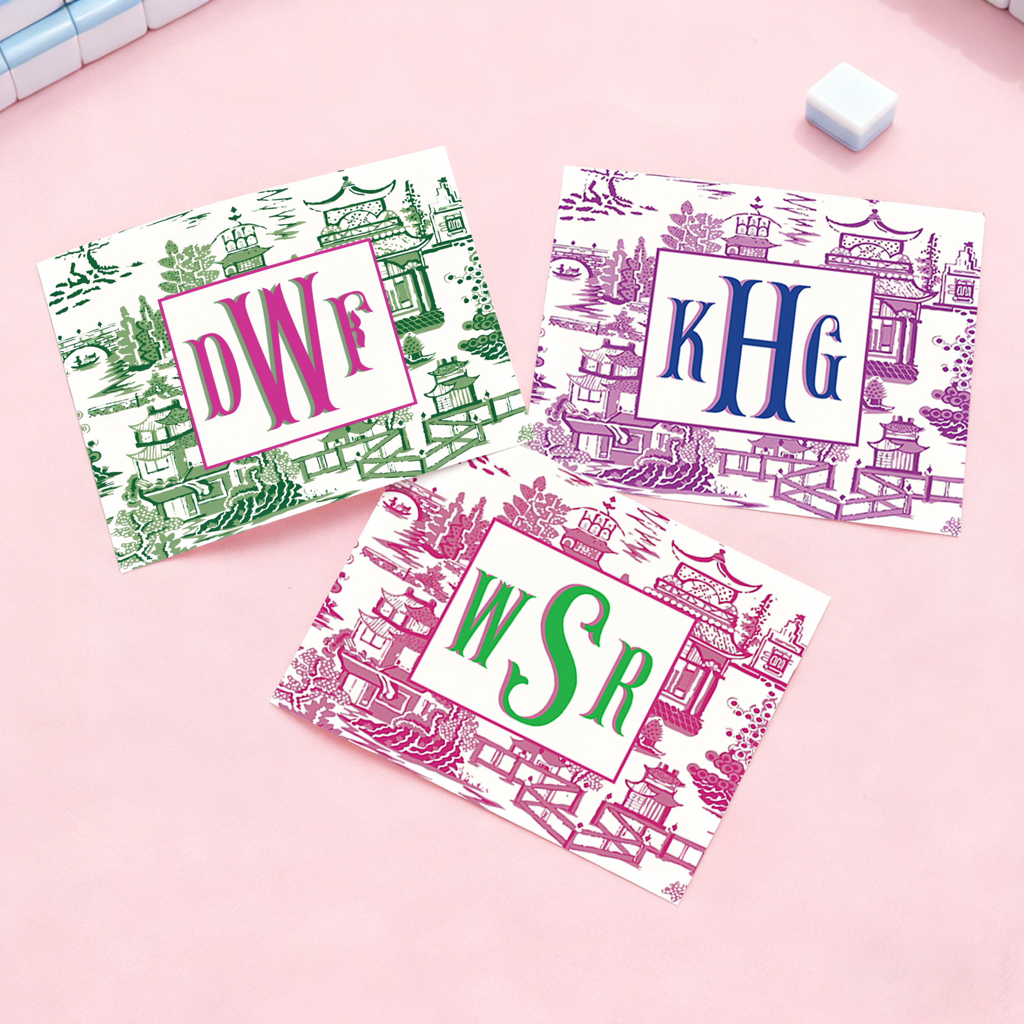 Personalized Chinoiserie Pagoda Fishtail Waterproof Mahjong Card ...