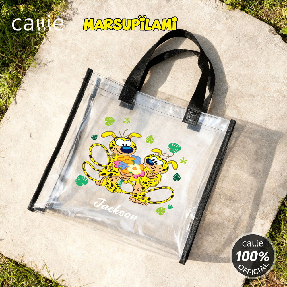 Personalised Long Tailed Marsupilami Clear Tote Bag with Name Birthday ...