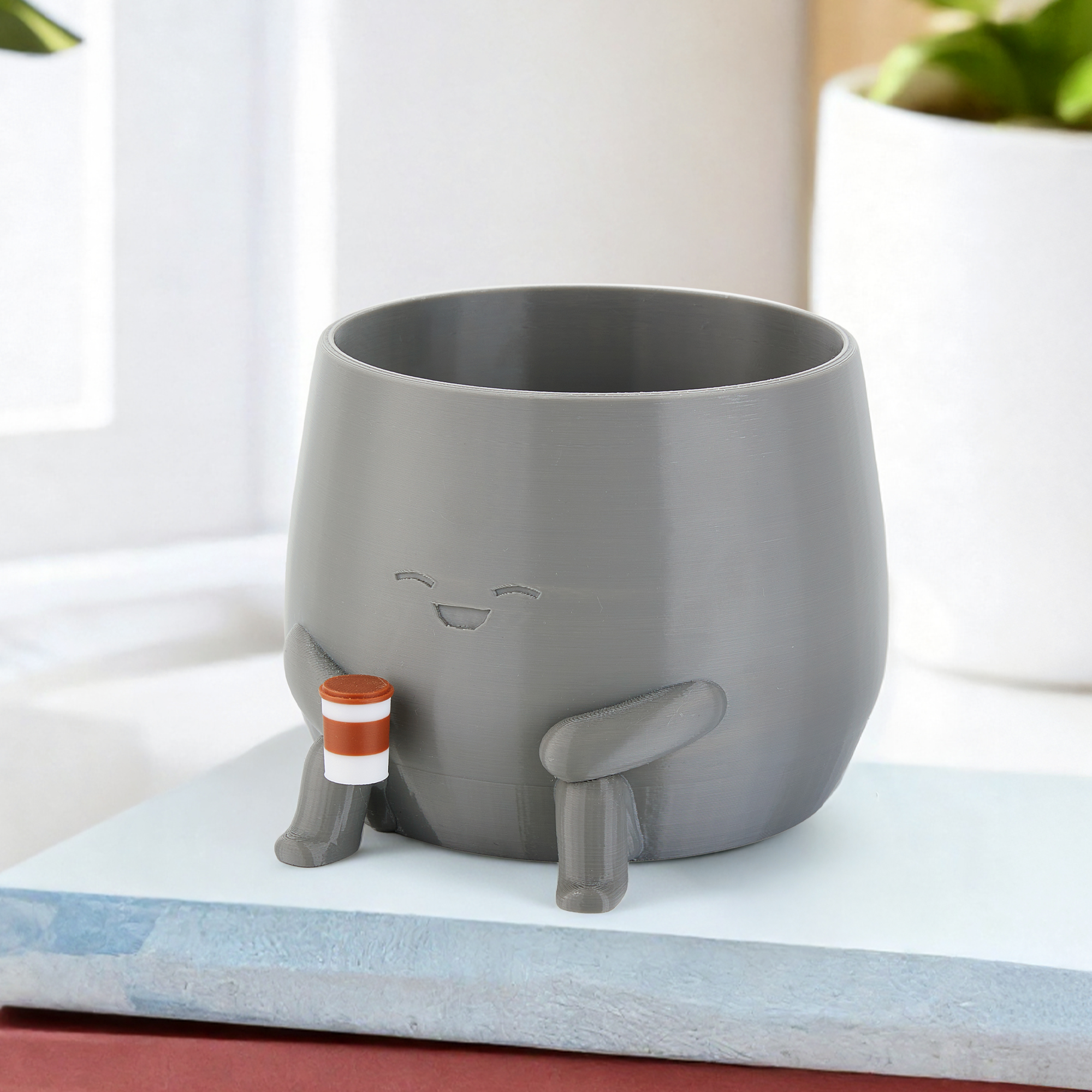 Personalised Multicolour 3D Printed Holding Drink Plant Pot with Name ...