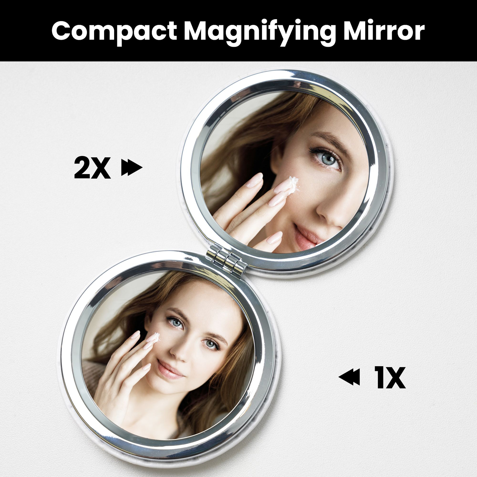 Personalised Birth Flower Compact Heart Round Square Makeup Mirror with ...