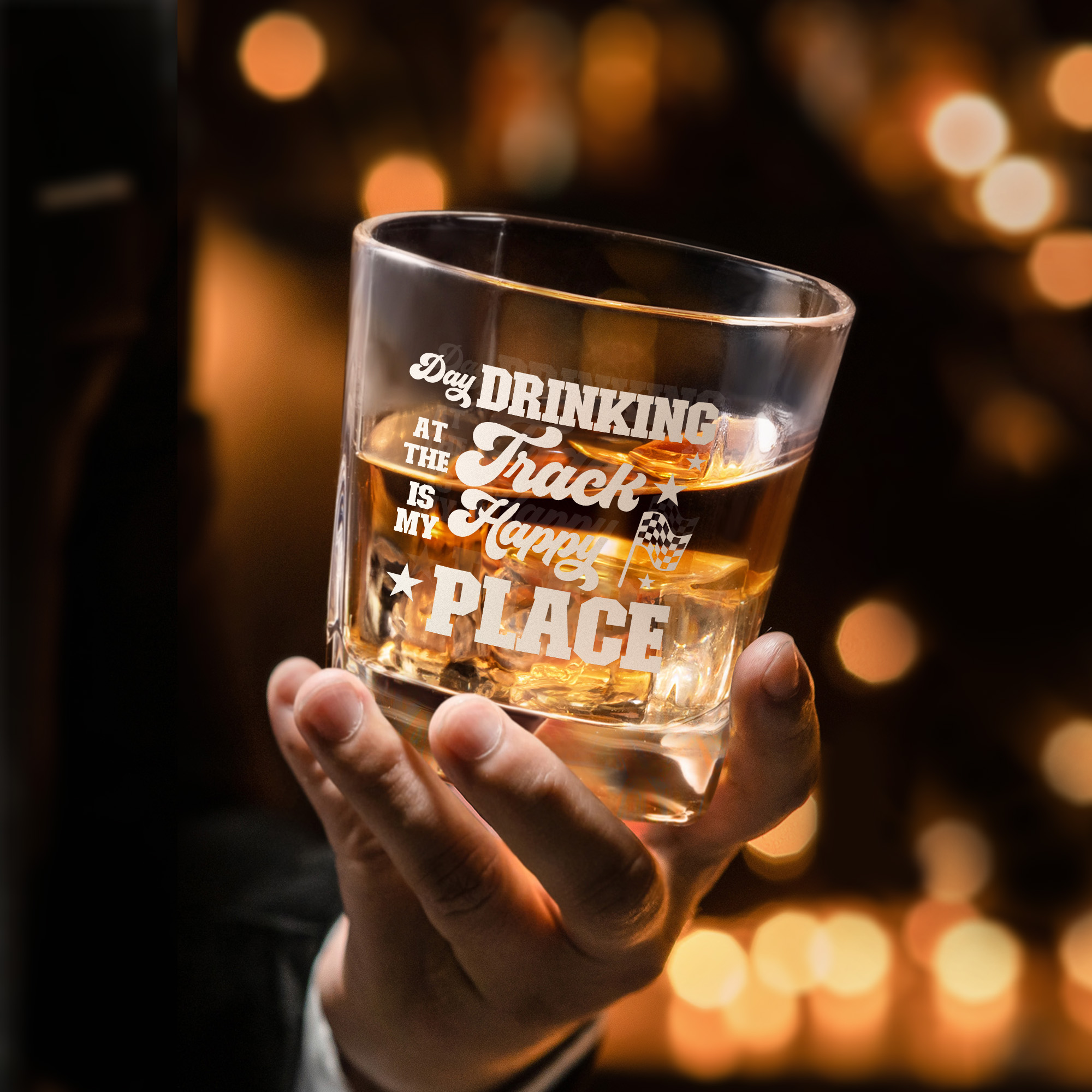 Personalised Racing Whiskey Decanter 2 Glasses Wooden Box Set with ...