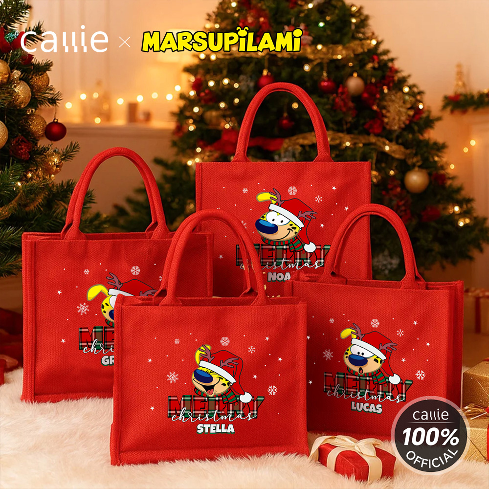 Personalised Long Tailed Marsupilami Large Capacity Jute Red Tote Bag ...