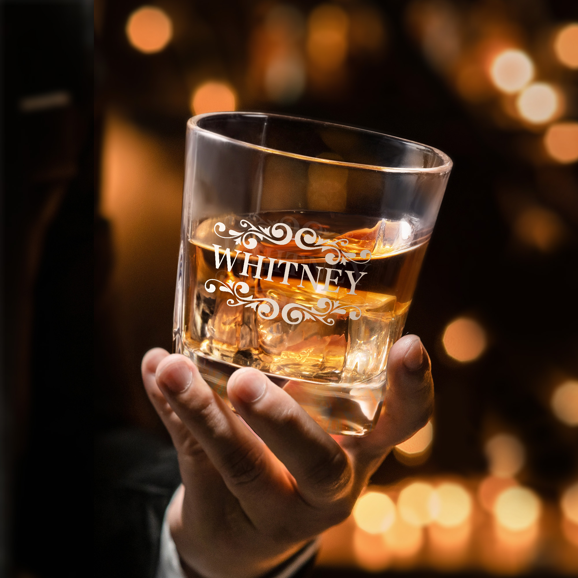 Personalised Vintage Monogram Whiskey Decanter Glass with Name and ...