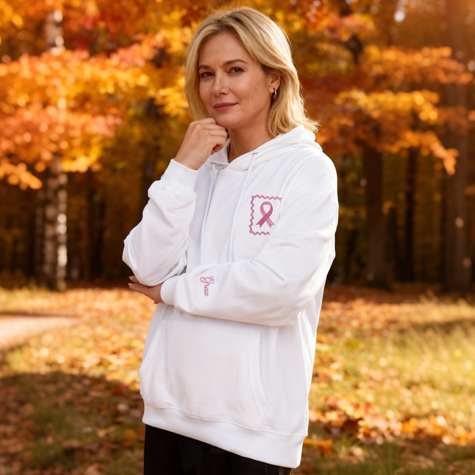 Personalised Multicolor Embroidered Ribbon Wavy Border Quarter Zip ...