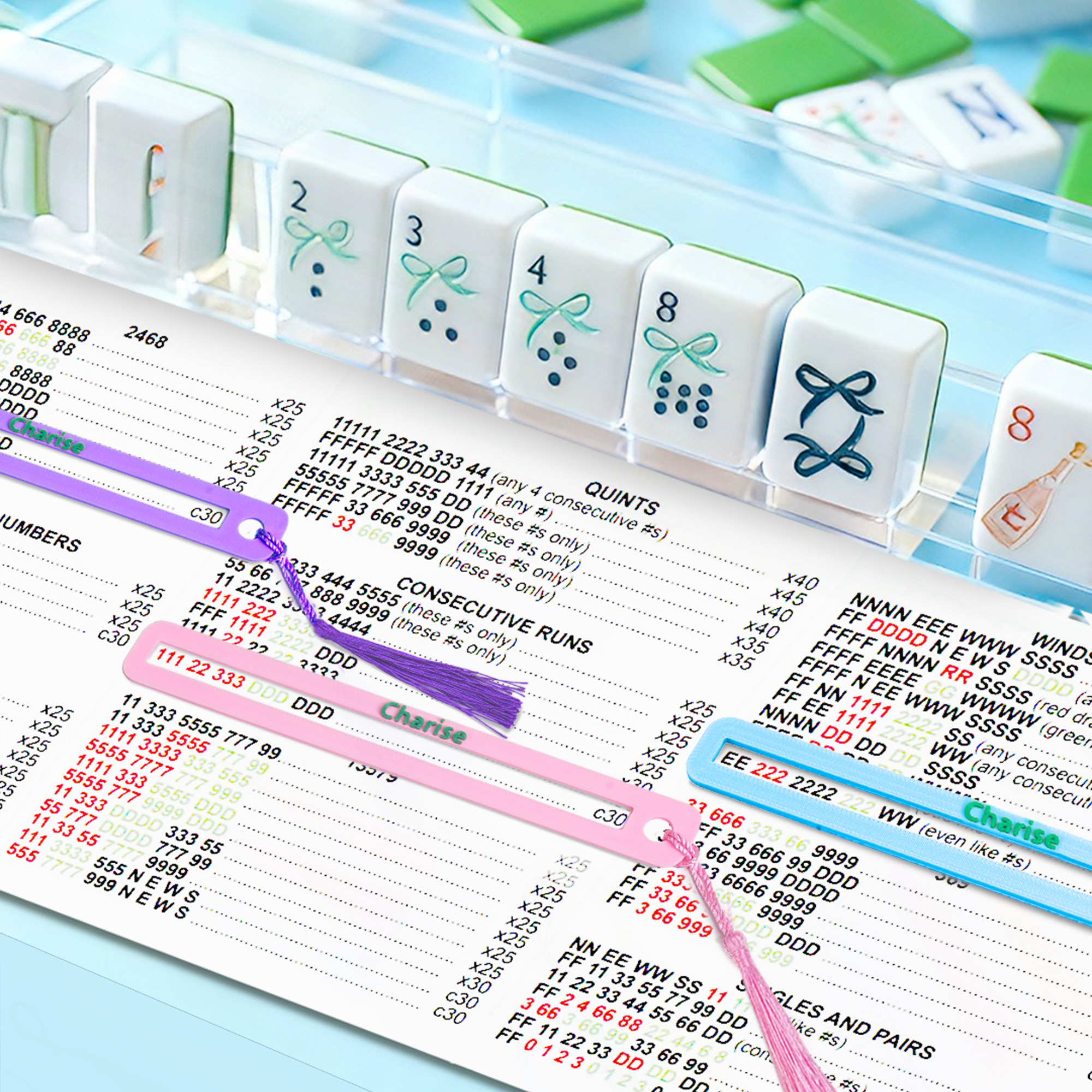 Personalized Multicolor 3D-Printed Mahjong Line Reader with Name and ...