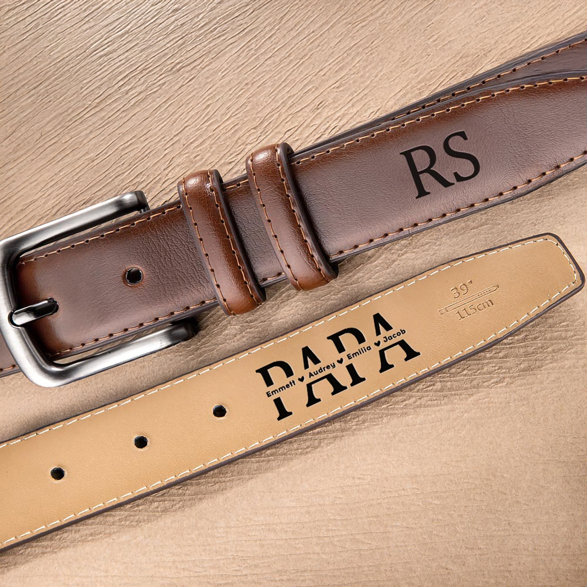 Personalised Engraved Men's Leather Groove Belt with Name Father's Day ...