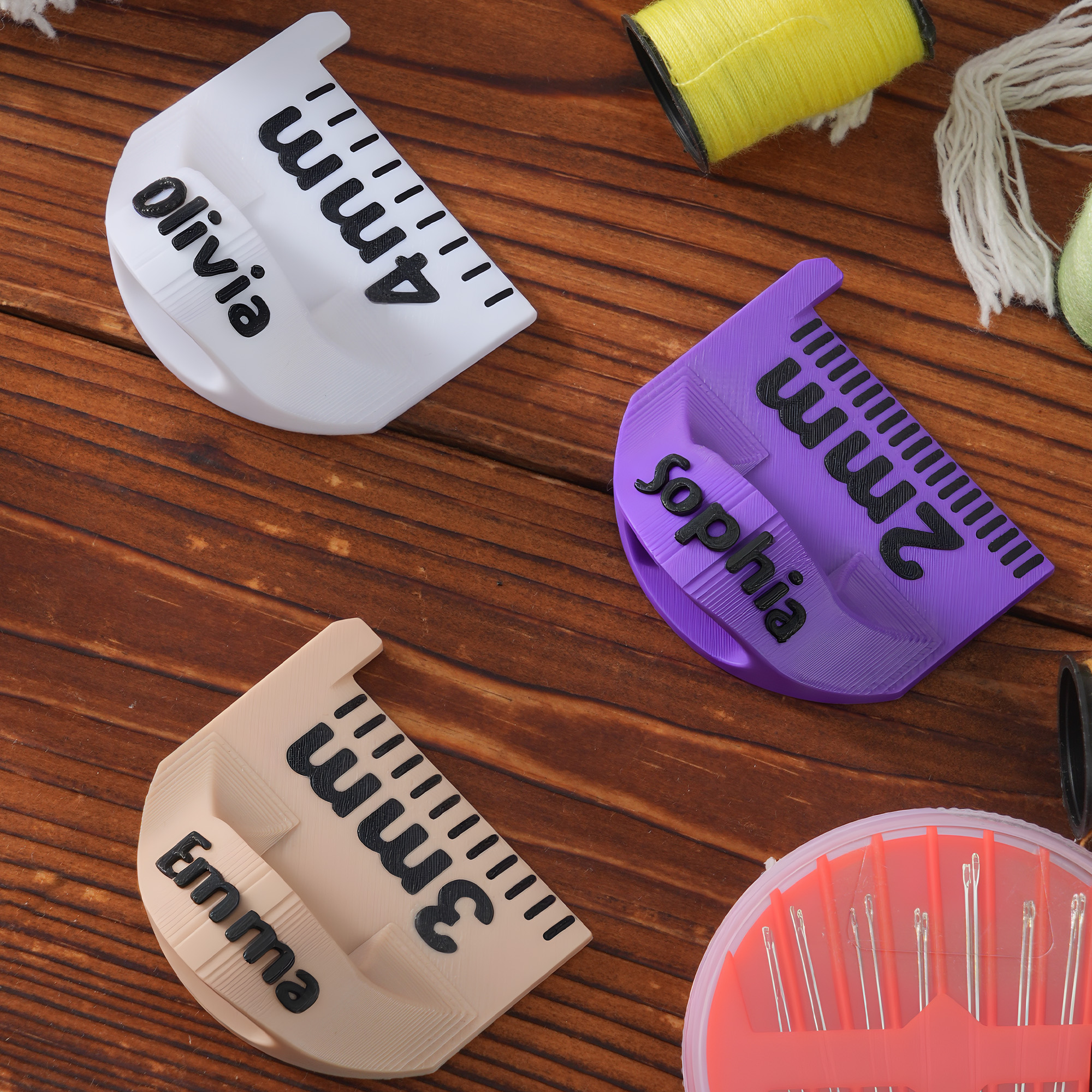 Personalised Multicolour Equal Stitches Sewing Template Finger Ruler ...