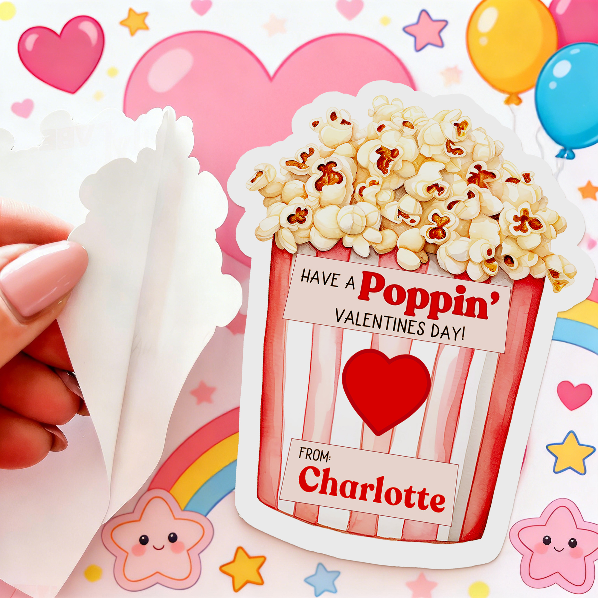 Personalized Have A Poppin Valentines Day Popcorn Design Waterproof ...