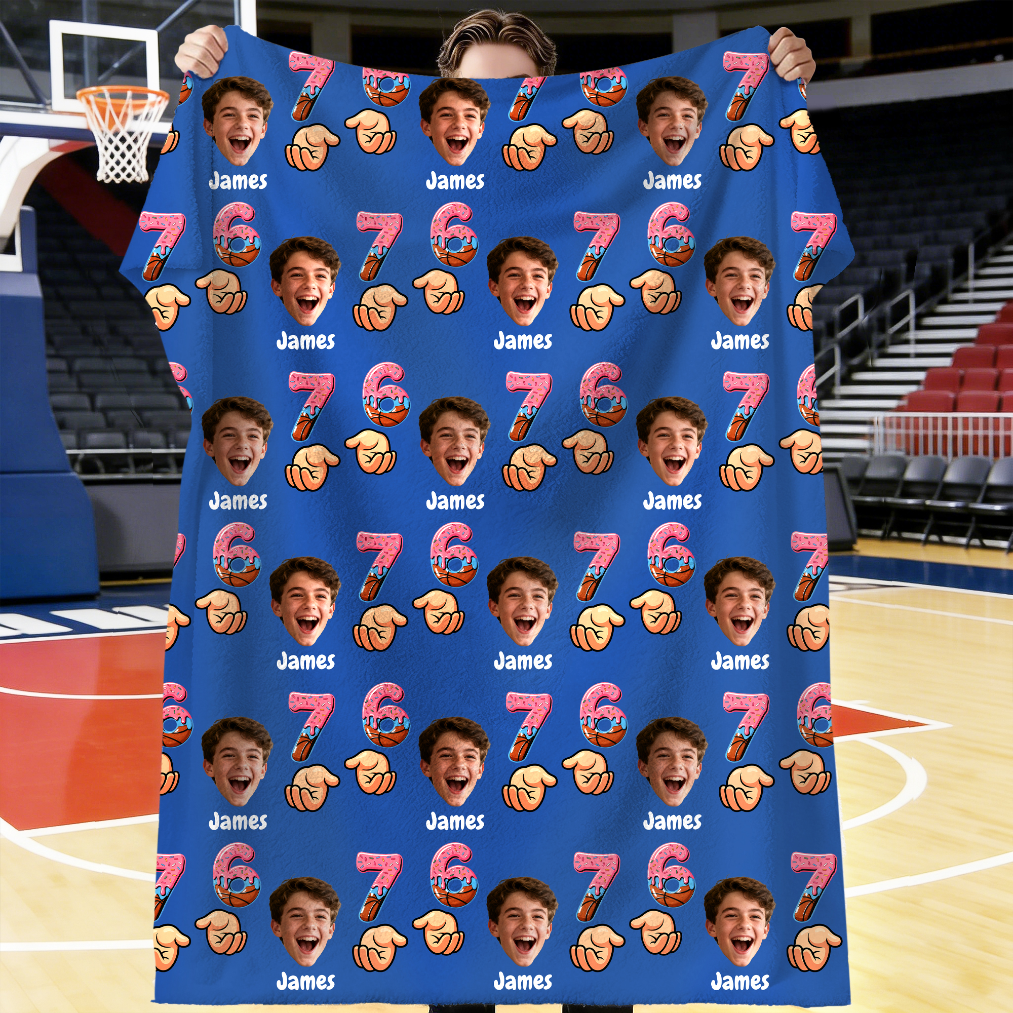 Personalized Six Seven 67 Meme Basketball Soccer Face Photo Soft Throw ...