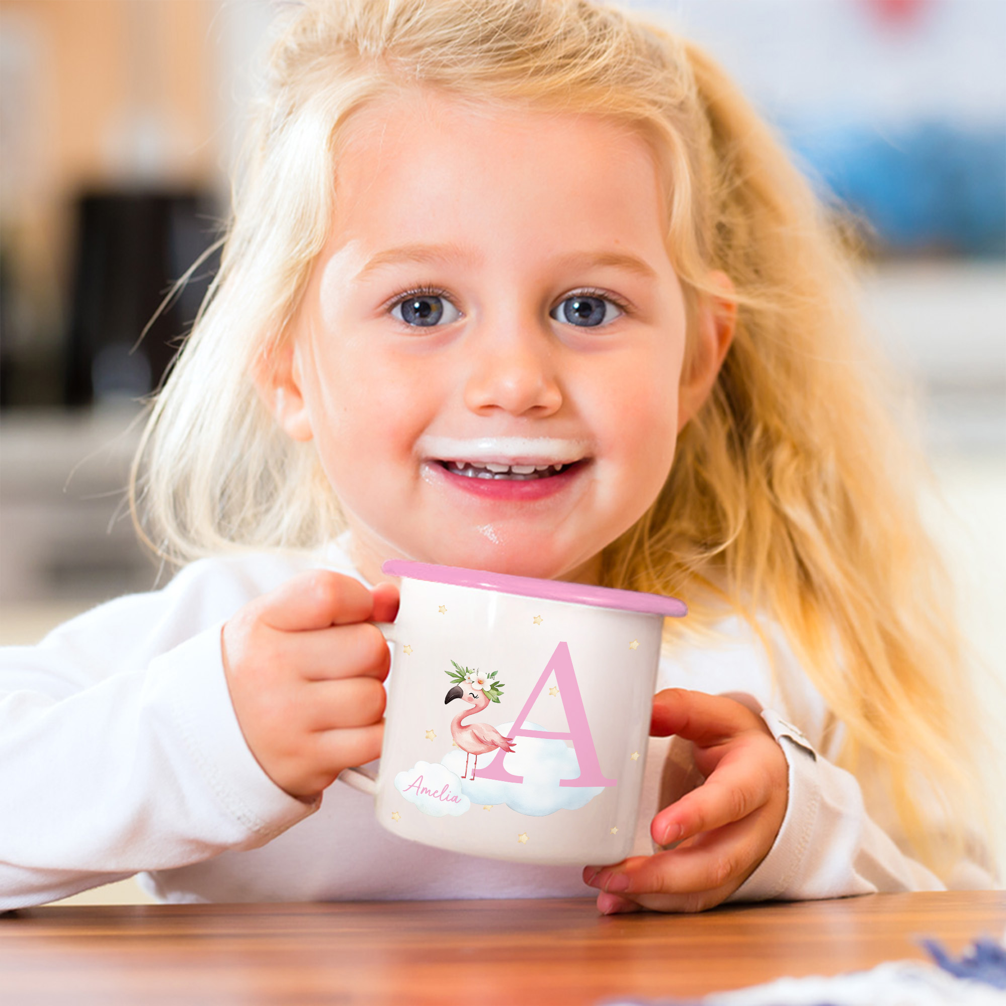 Personalisierte Cartoon niedliche Tier Wolke 12 oz farbigen Rand ...