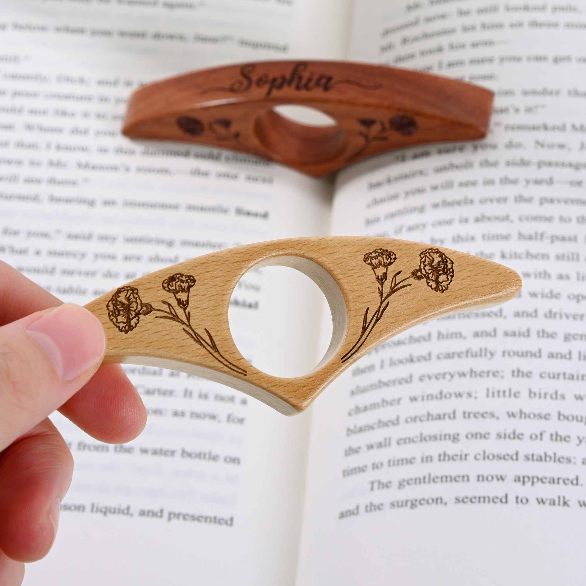 Personalisierte handgefertigte natürliche Walnuss Geburt Blume Buch ...