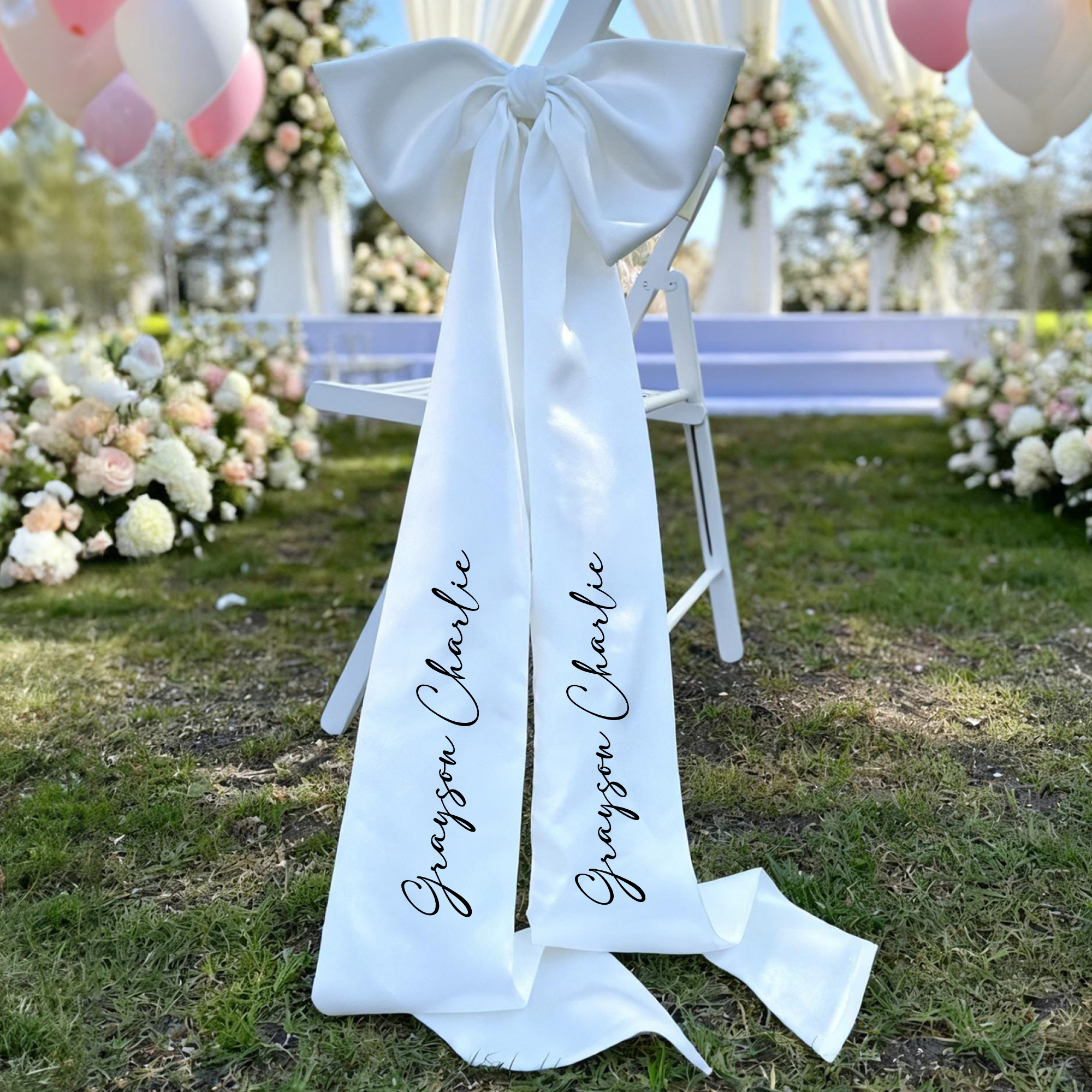 Personalisierte Hochzeit Bogen Stuhl Band mit Namen Hochzeit Geschenk ...