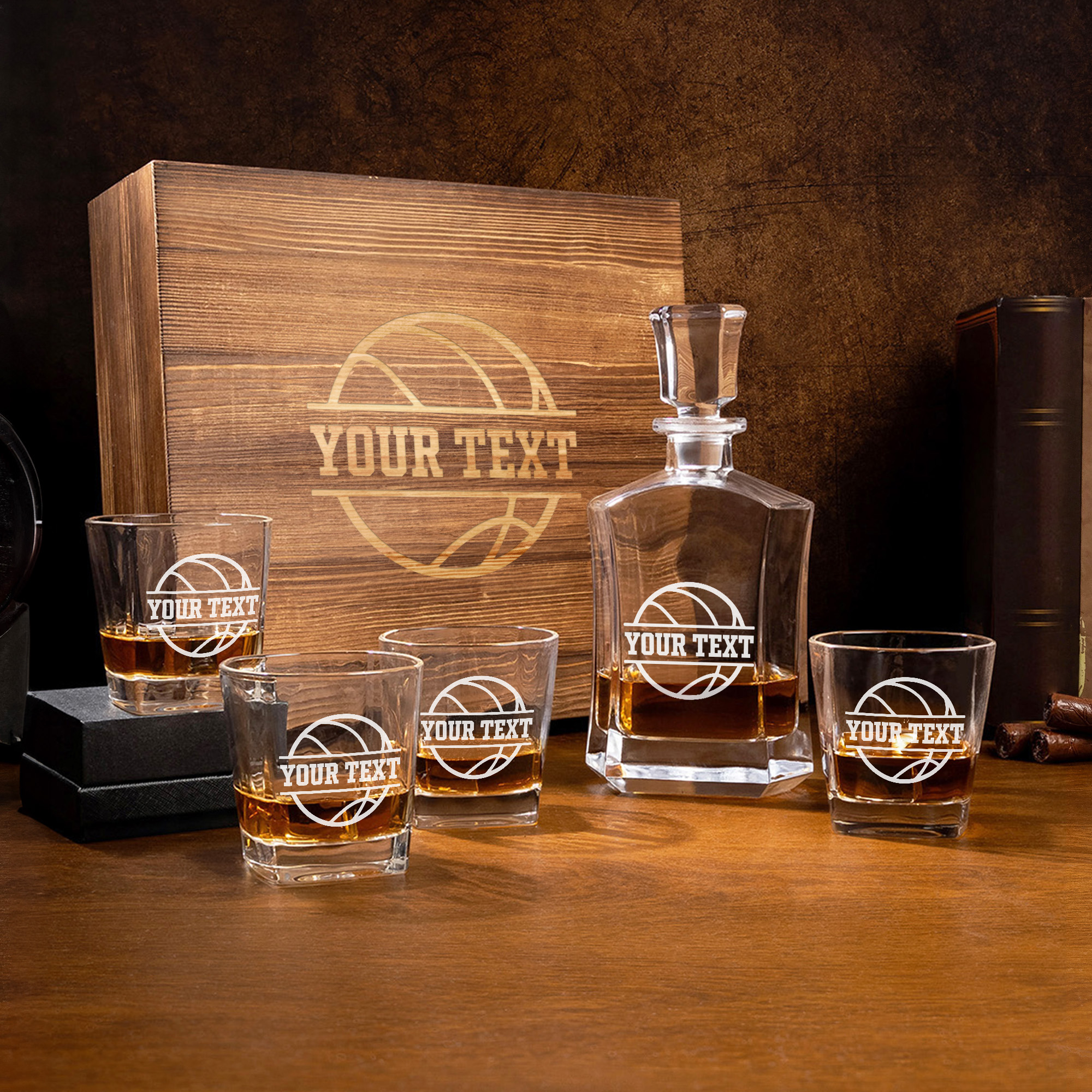 Personalisierte Basketball-Thema Whiskey Dekanter mit eingraviertem ...