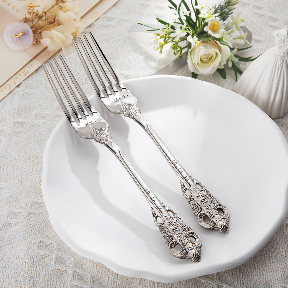 Personalized Vintage Cake Forks Knife Server Cutting Set with Engraving ...