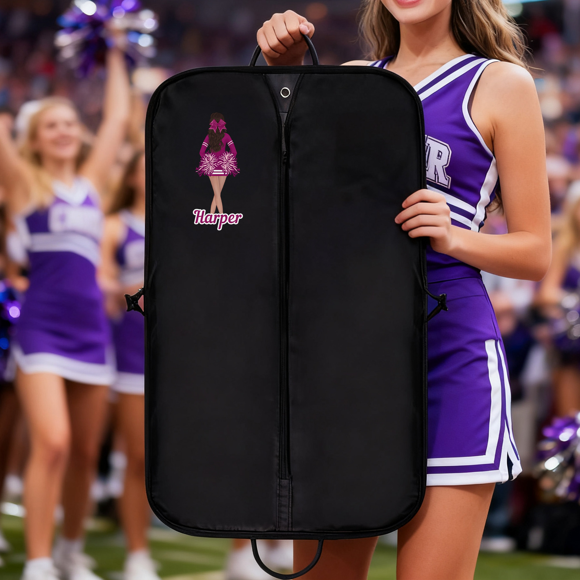 Personalised Cartoon Cheerleading Character Waterproof Hanging Garment ...