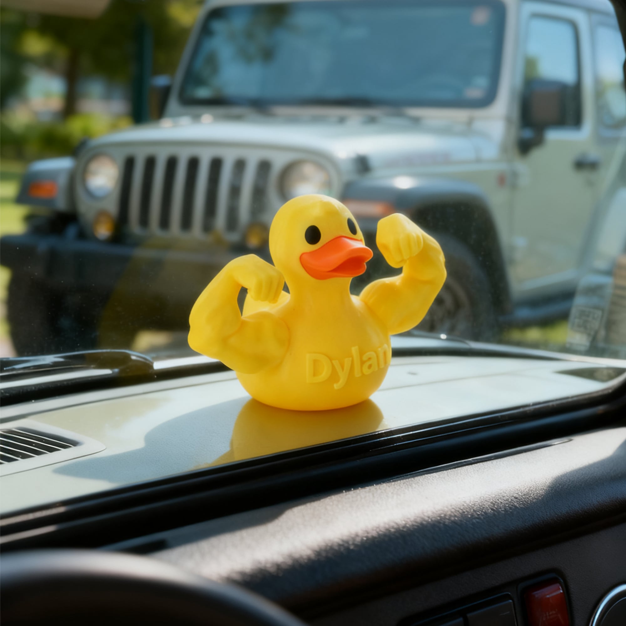 Personalised 3D Printed Funny Muscle Arm Duck with Name Desk Decor ...