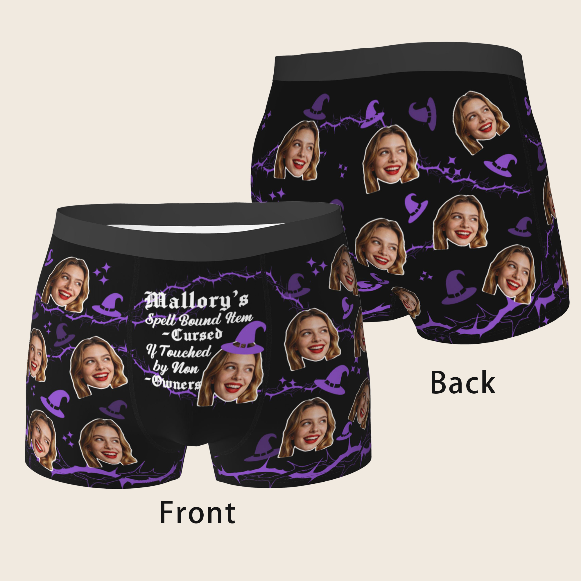 Personalized Face Photo Magic Hat Men's Underwear with Name Valentine's ...