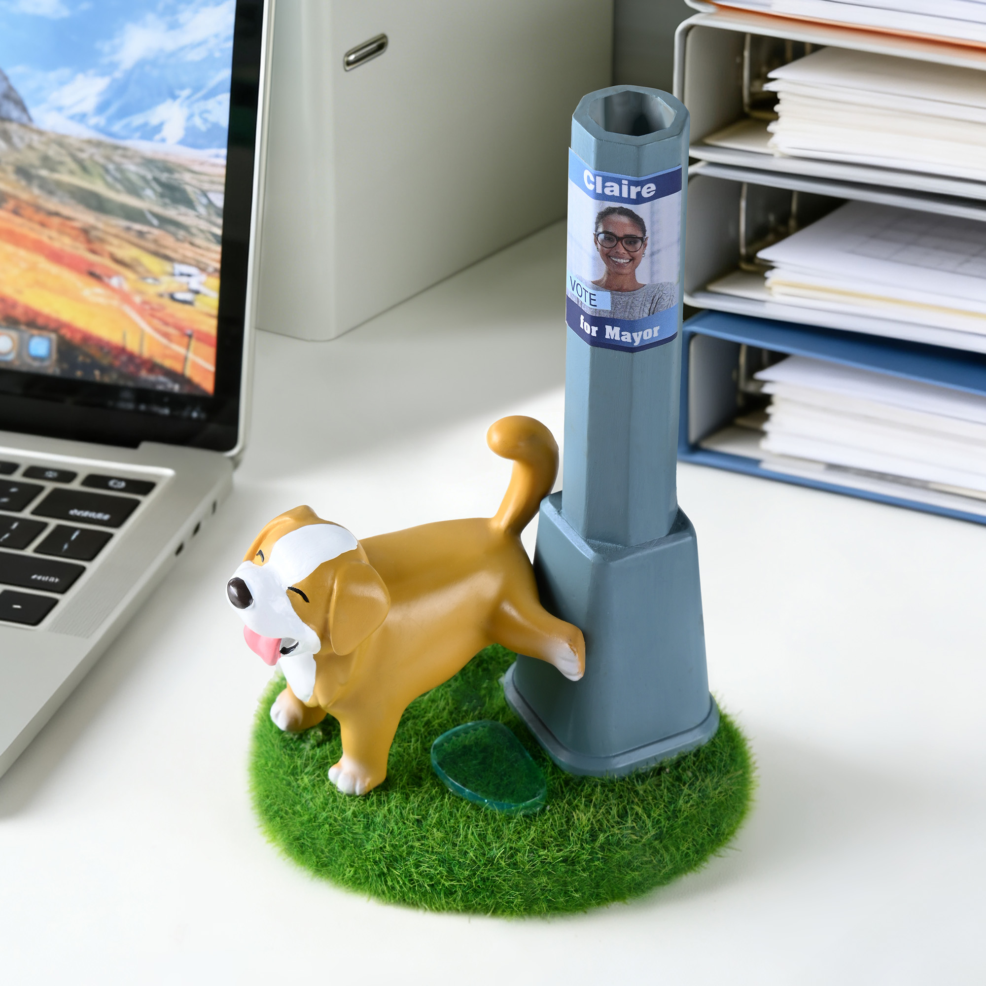 Personalized Spoof Dog Telephone Pole Pen Stand with Name Photo and ...