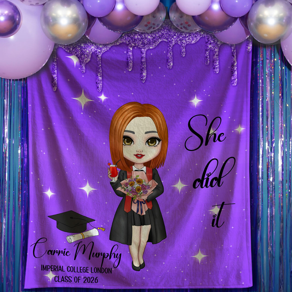 Personalized Multicolor Grad Hat Scroll Cartoon Graduation Character ...