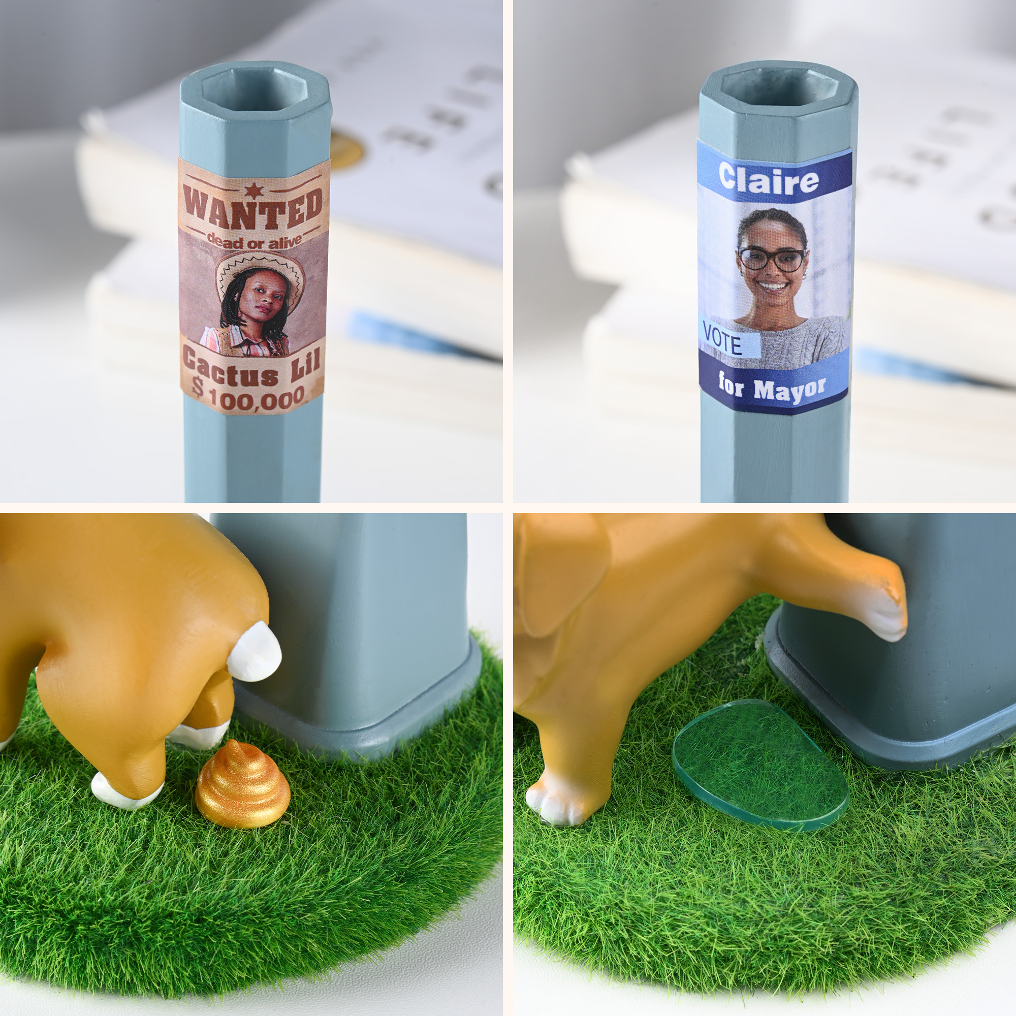 Personalised Spoof Dog Telephone Pole Pen Stand with Name Photo and ...