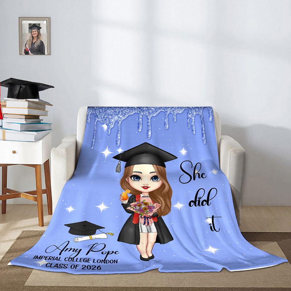 Personalized Multicolor Grad Hat Scroll Cartoon Graduation Character ...