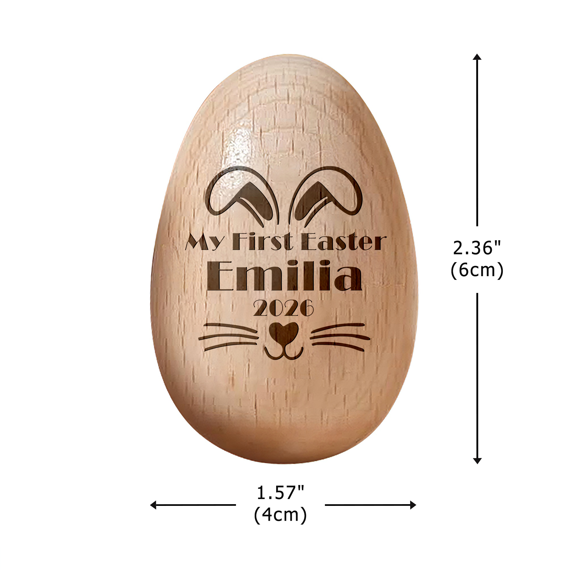 Personalized Bunny Design Wooden Easter Egg Musical Shaker with ...