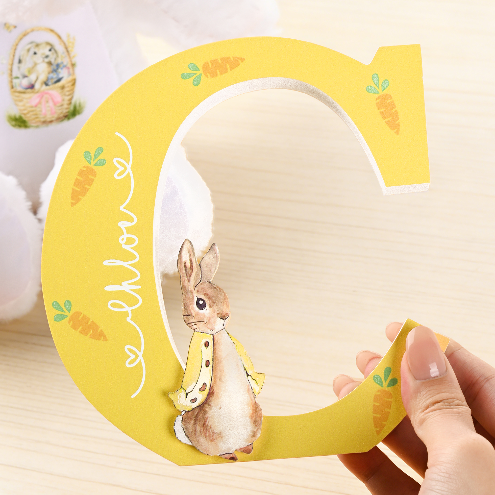 Personalisierte niedliche Ostern Kaninchen Initial Multicolor Ornament ...