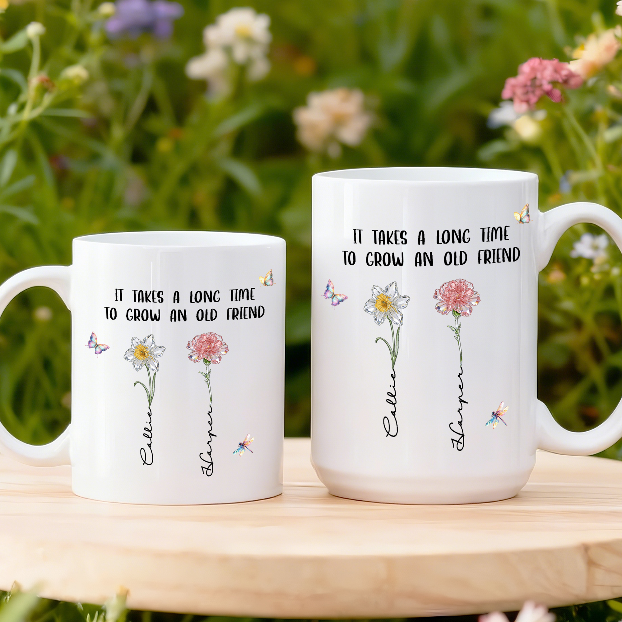 Tasse à café personnalisée en céramique avec les noms Crystal Birth ...