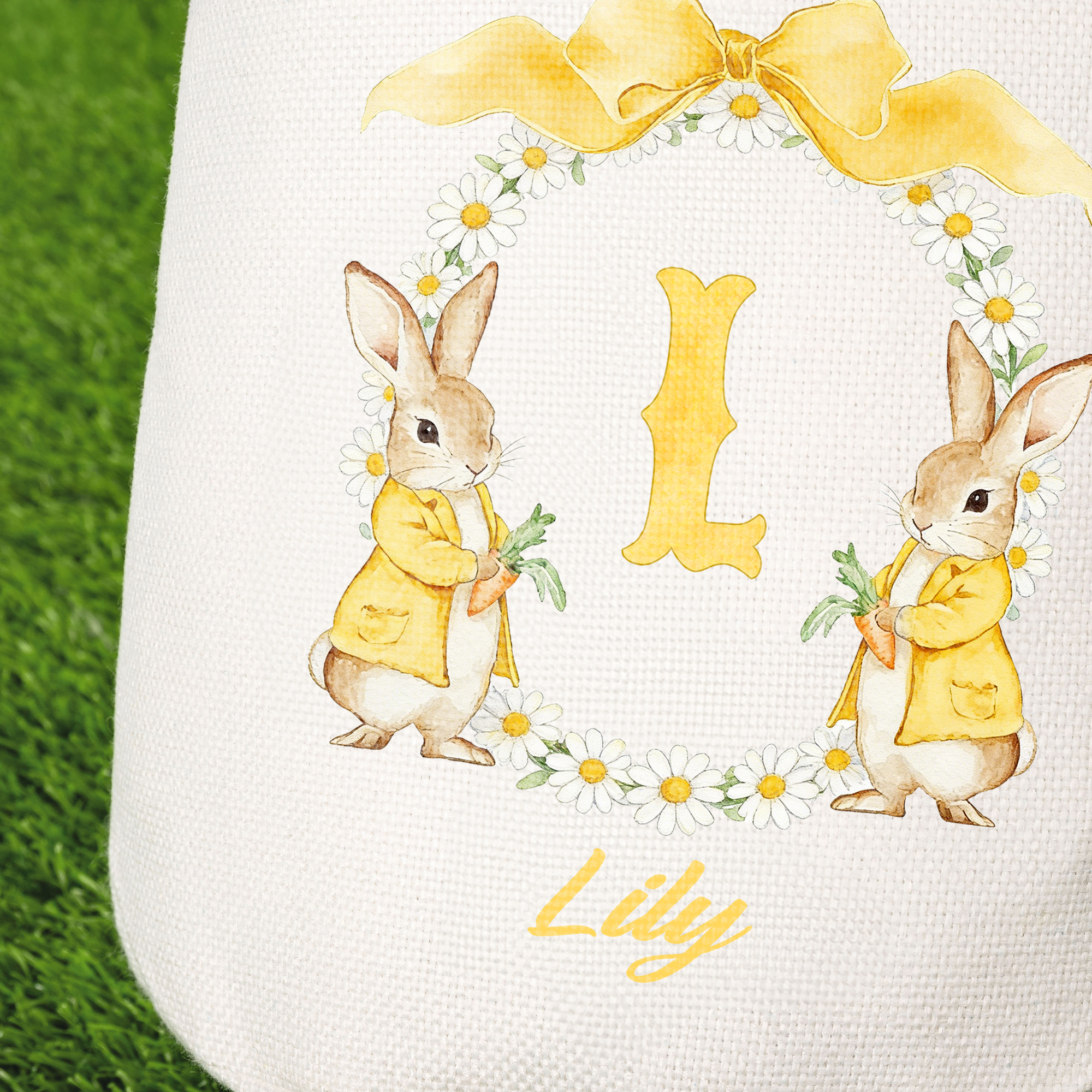 Personalised Cute Peter Rabbit Easter Basket with Name and Initial ...