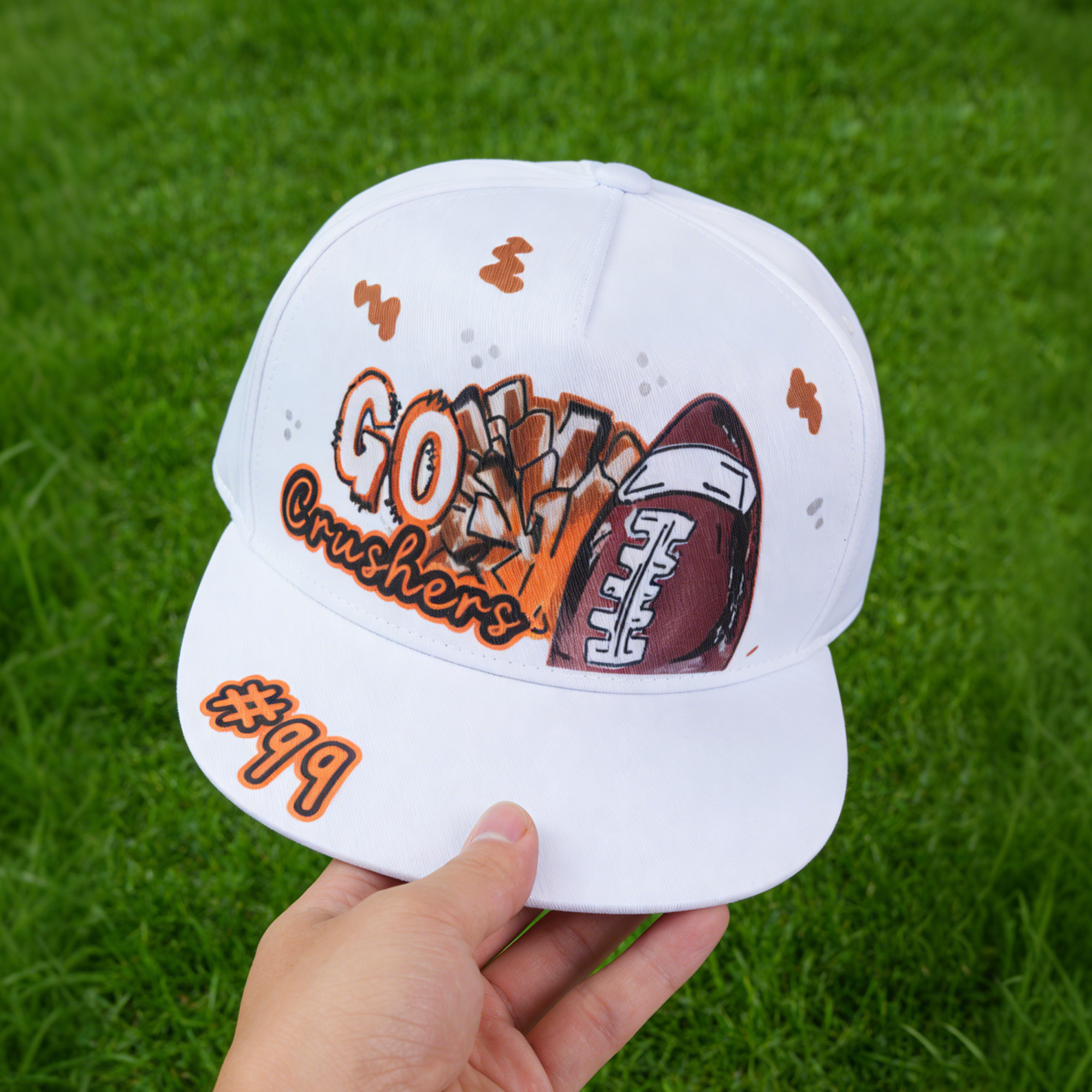 Personalisierte Hand gezeichnet Football Cheerleader Pom-Pom ...