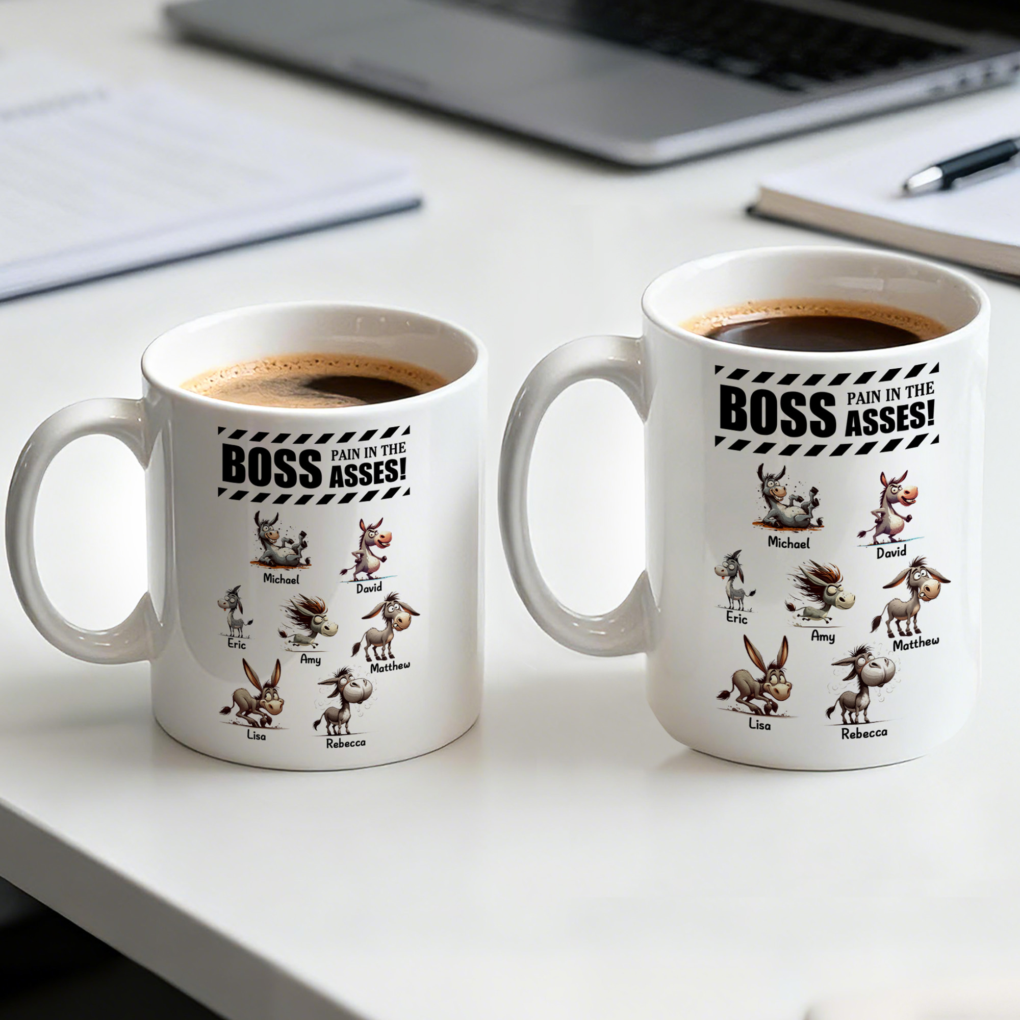Tasse à café personnalisée Boss Pain In The Asses Funny Donkey 11 oz 15 ...