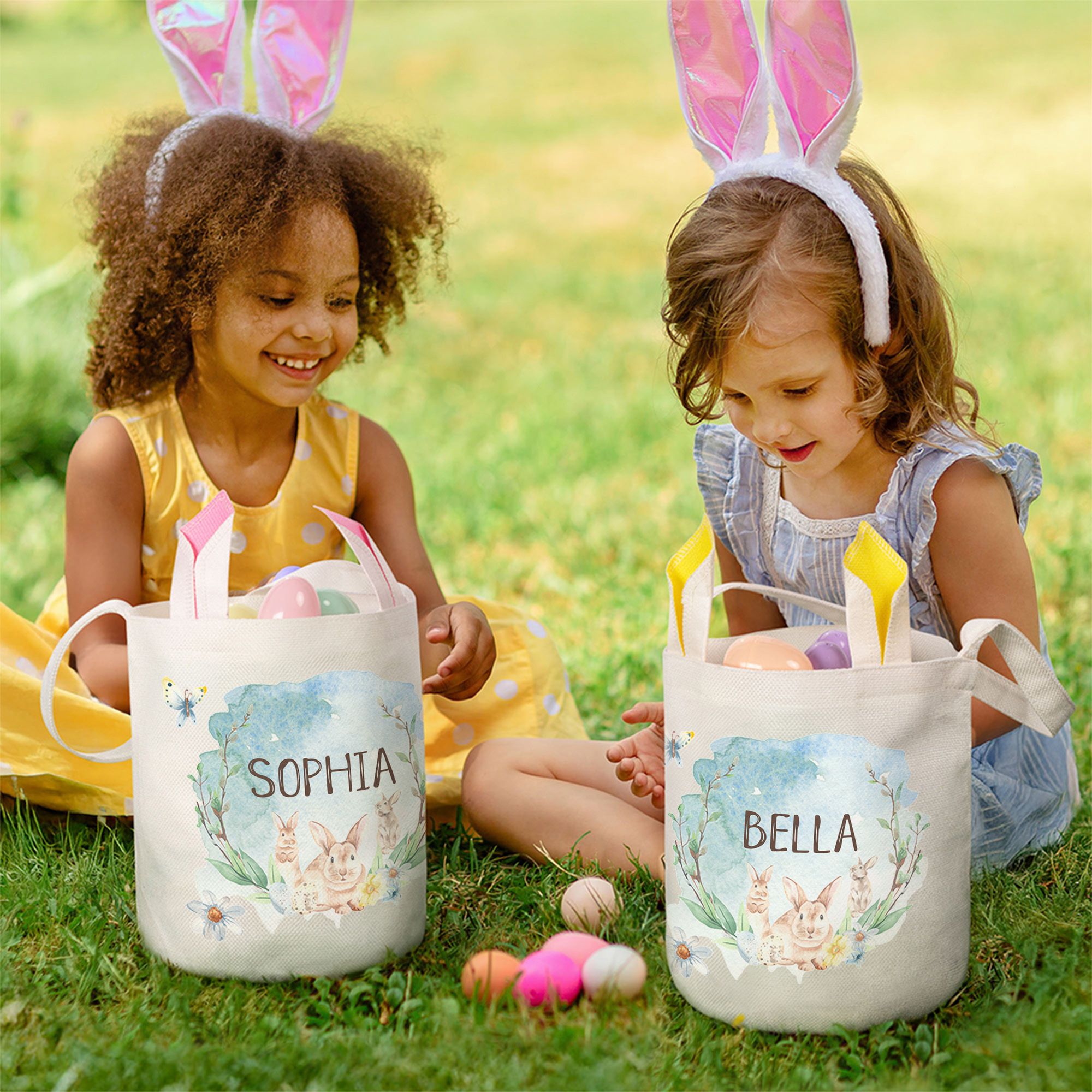 Personalized Dreamy Rabbit Flower Butterfly Cute Bunny Ears Easter ...