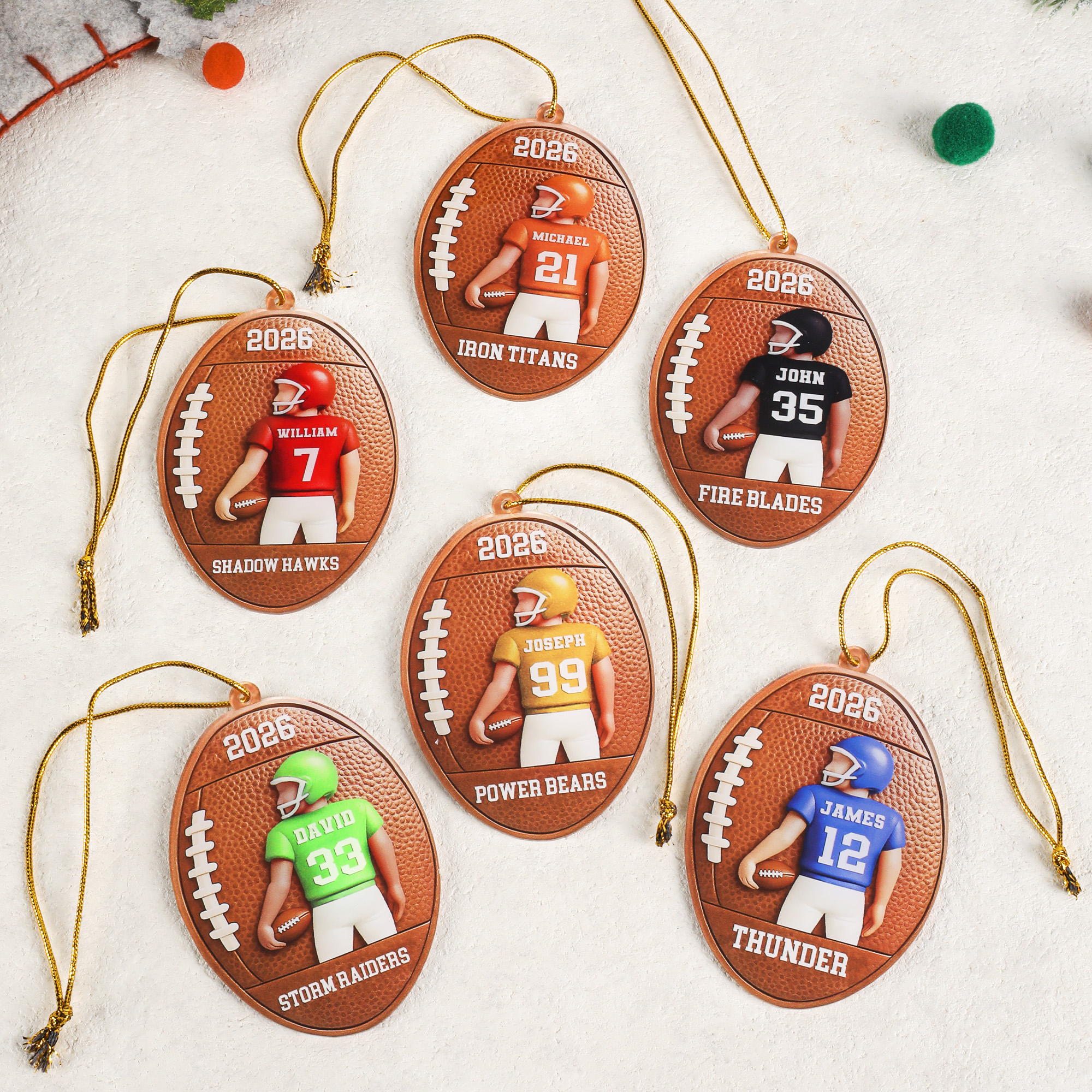 Personalisierte Fußballspieler Acryl Schlüsselanhänger mit Namen und ...