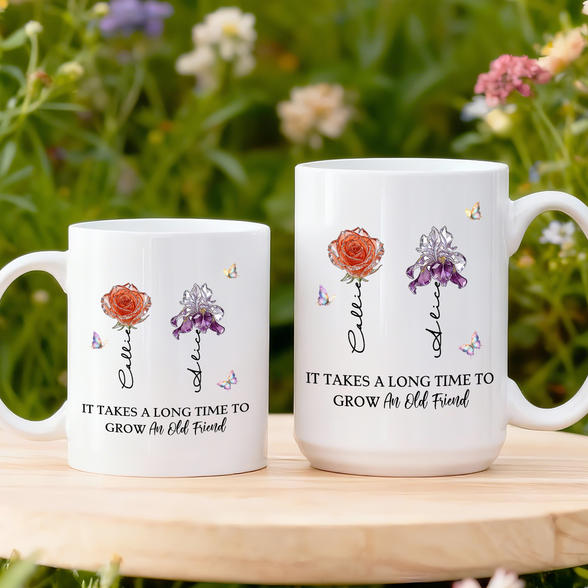 Personalisierte Kristall Geburt Blume 11 oz 15 oz Becher mit Namen ...