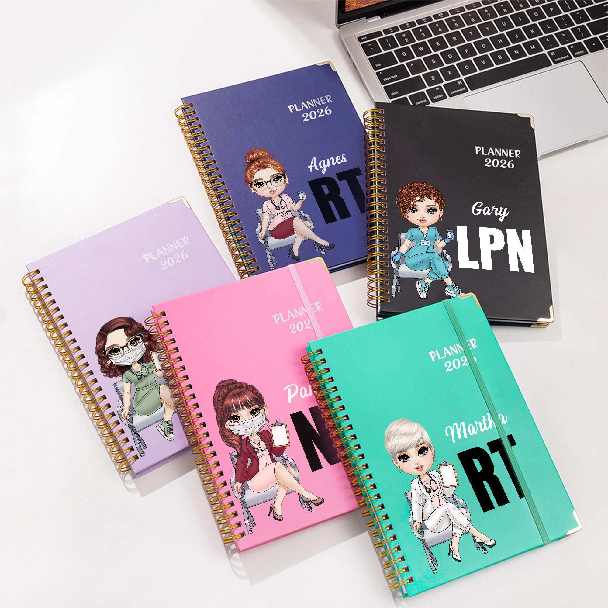 Personalized Cartoon Medical Character 2026 Planner A5 Spiral Notebook ...