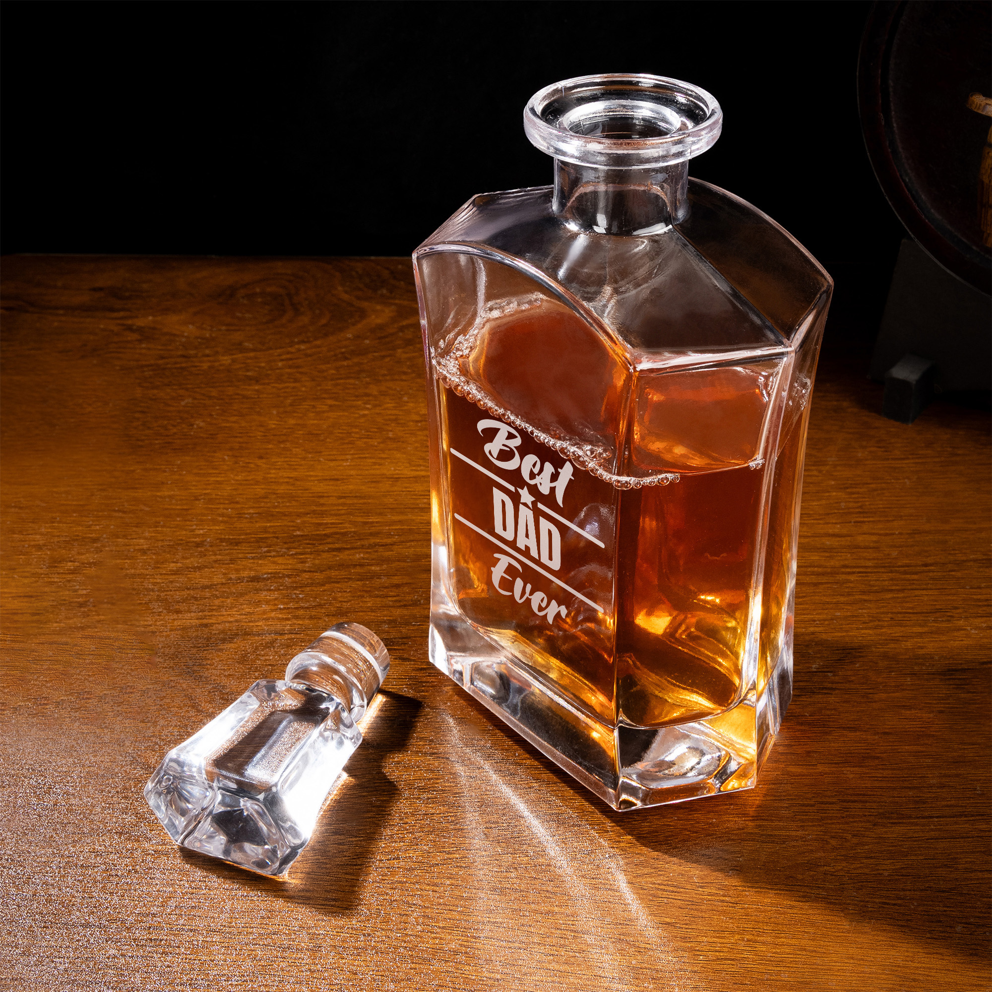 Personalised Best Families Ever Hexagonal Decanter 4 Whiskey Glasses ...