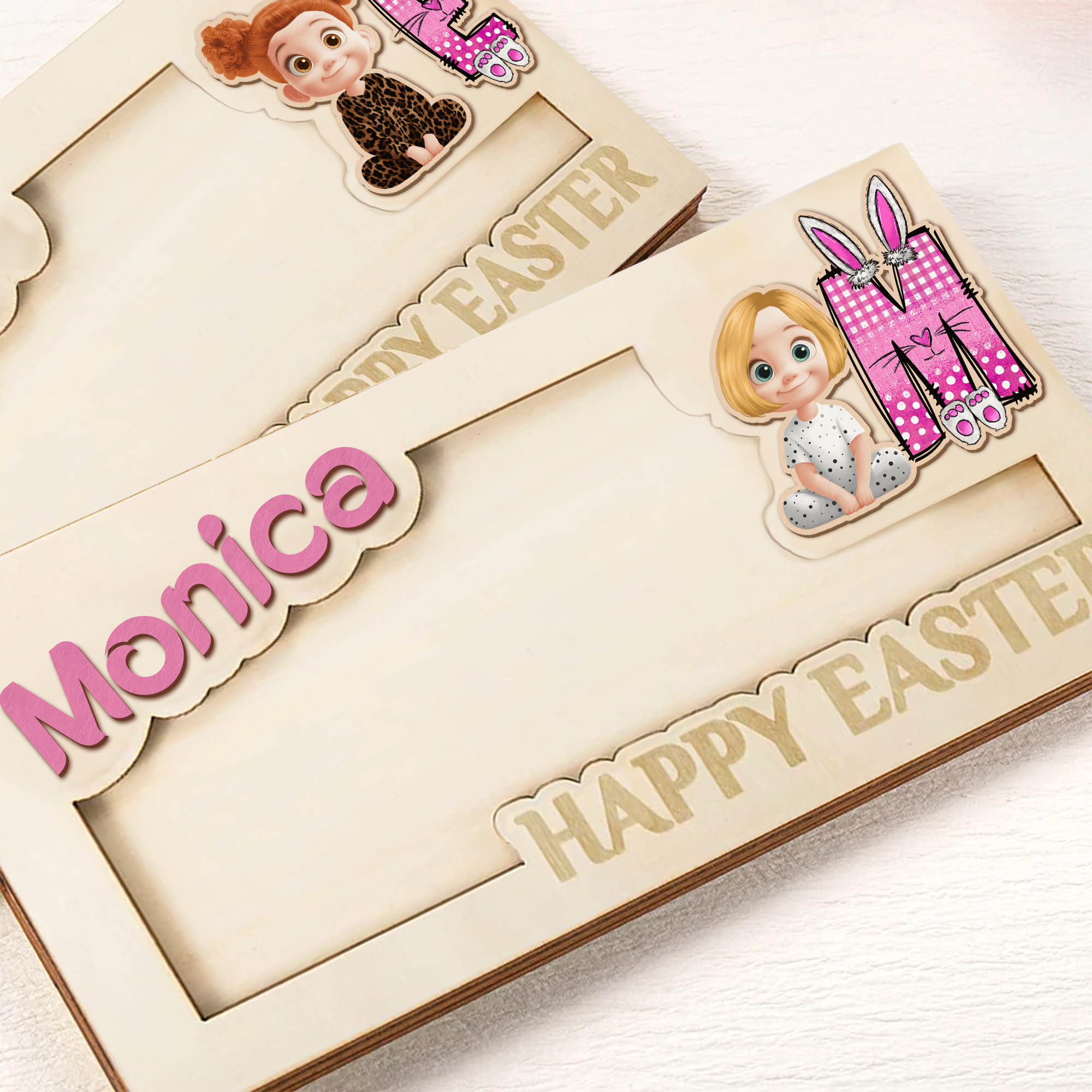 Personalized Cartoon Character Wooden Money Holder with Name and ...