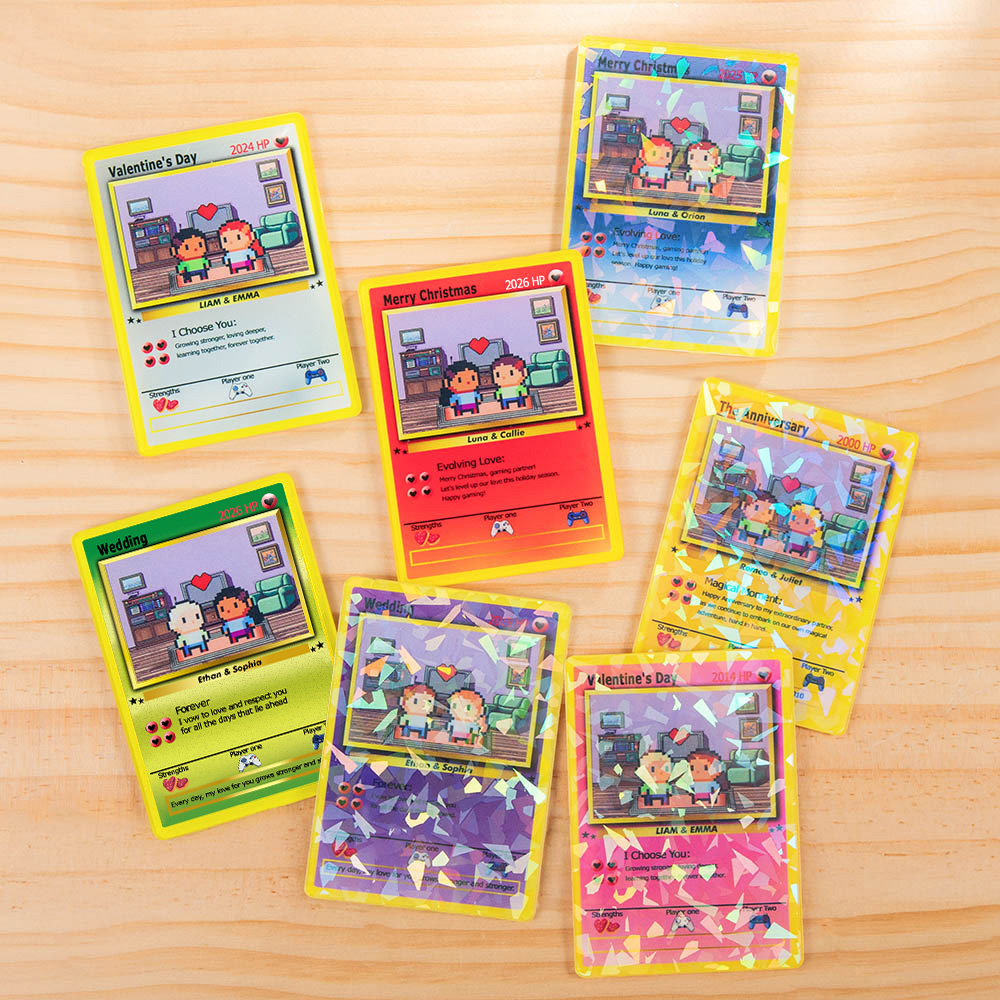 Personalized Cute Pixel Character Classic TCG Poke Card with Name and ...
