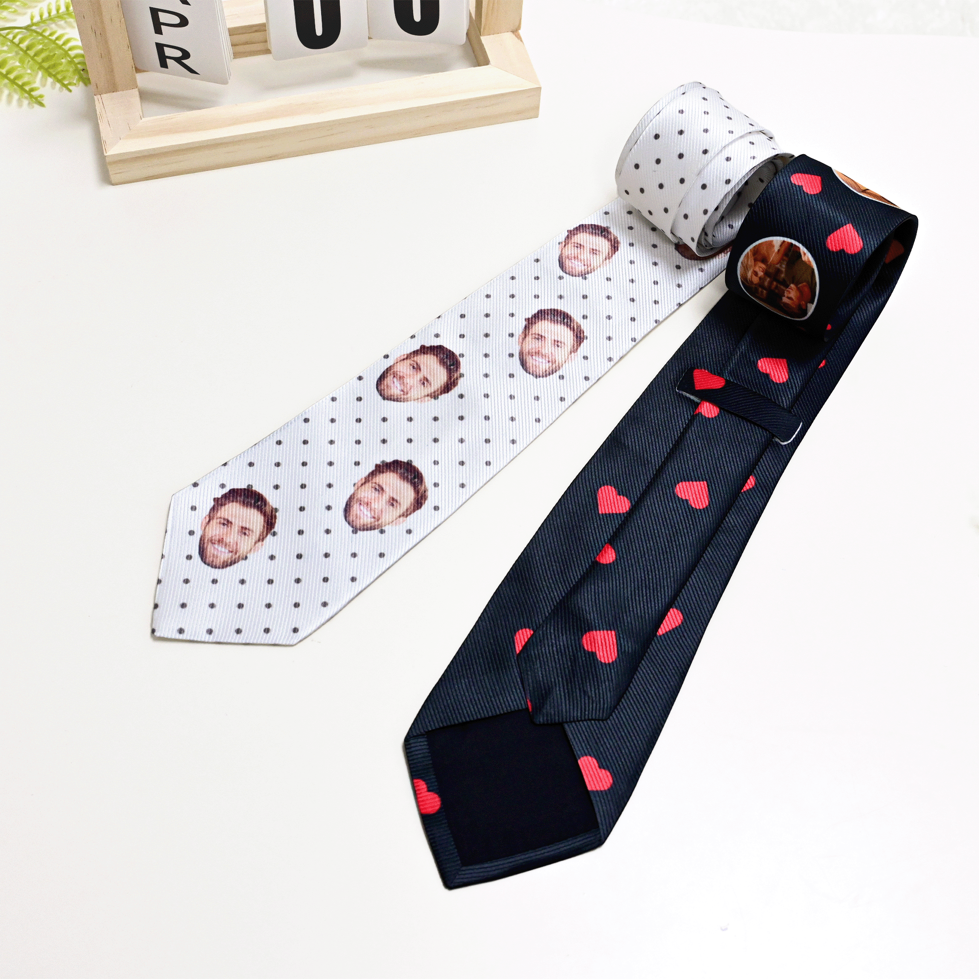 Personalized Polka Dots Beer Love Heart Photos Soft Tie Novelty ...