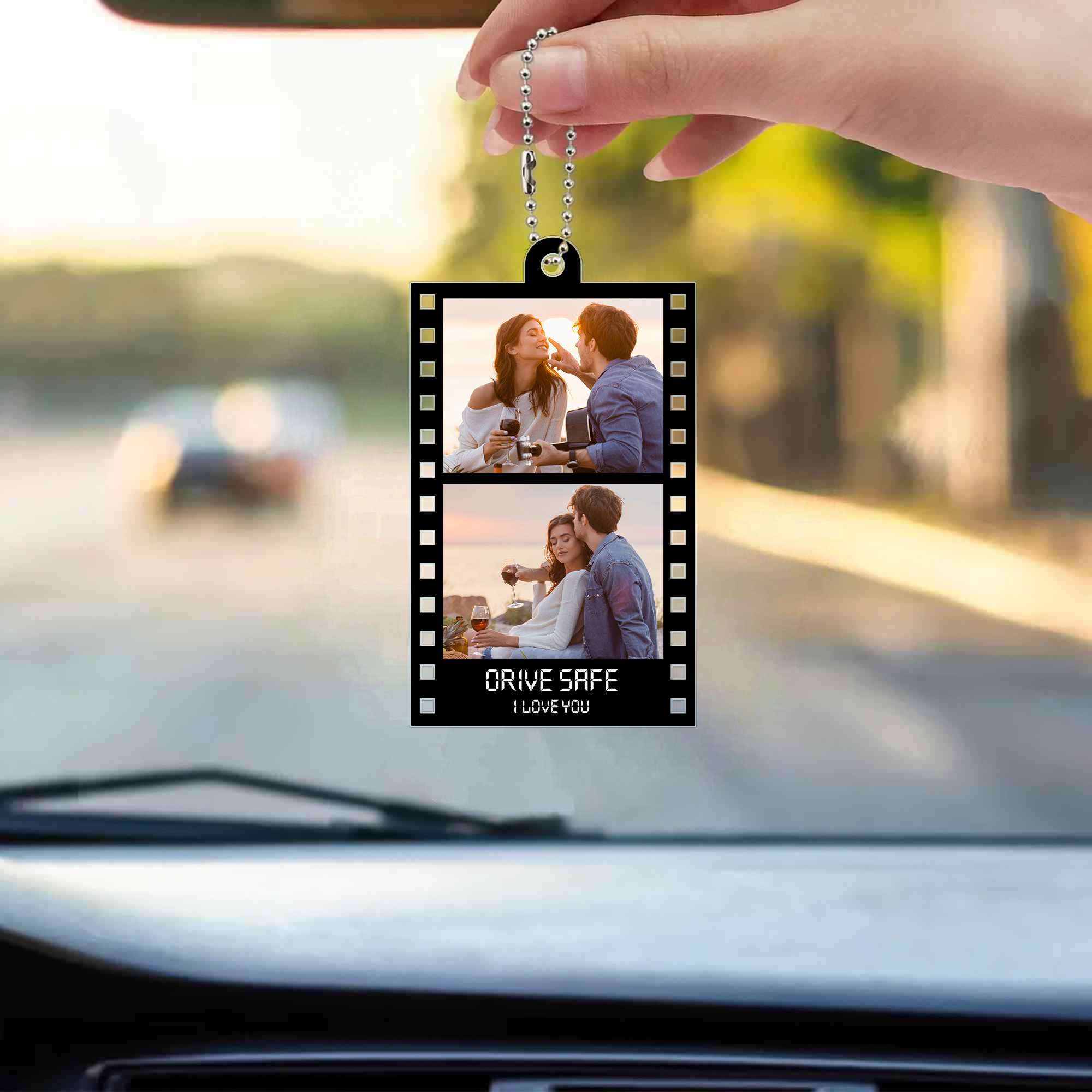 Personalized 1-3 Film Photos Acrylic Ornament Car Charm with Name ...