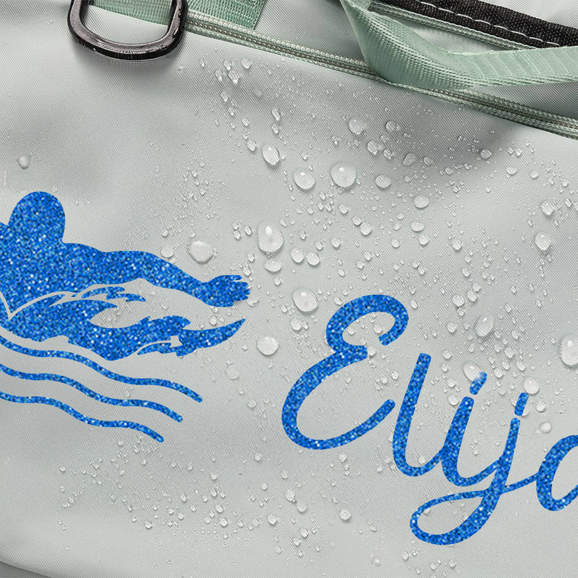 Personalized Multicolor Swimming Silhouette Travel Duffel Bag with Name ...